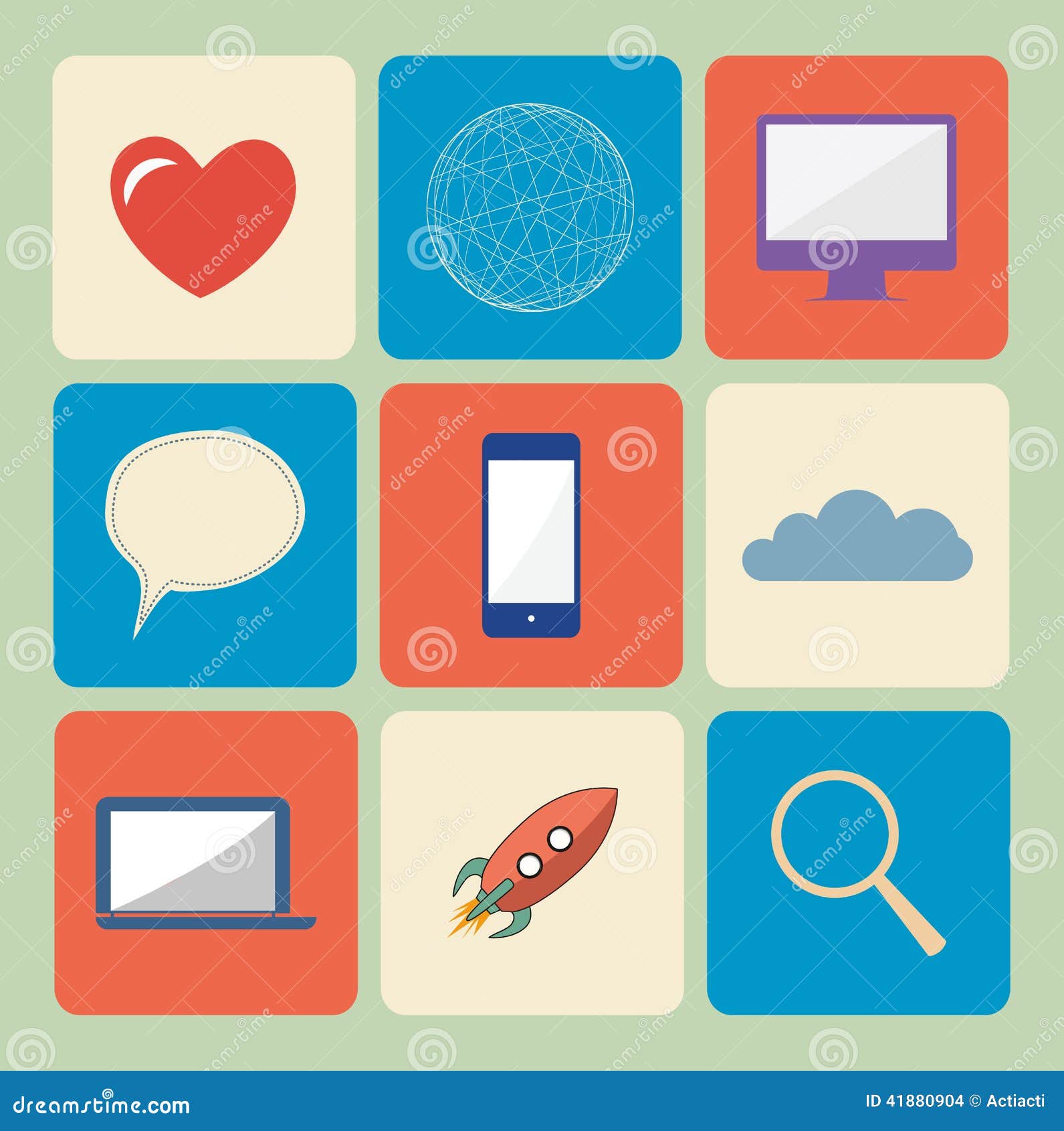 Universal Flat icon set stock vector. Illustration of lens - 41880904