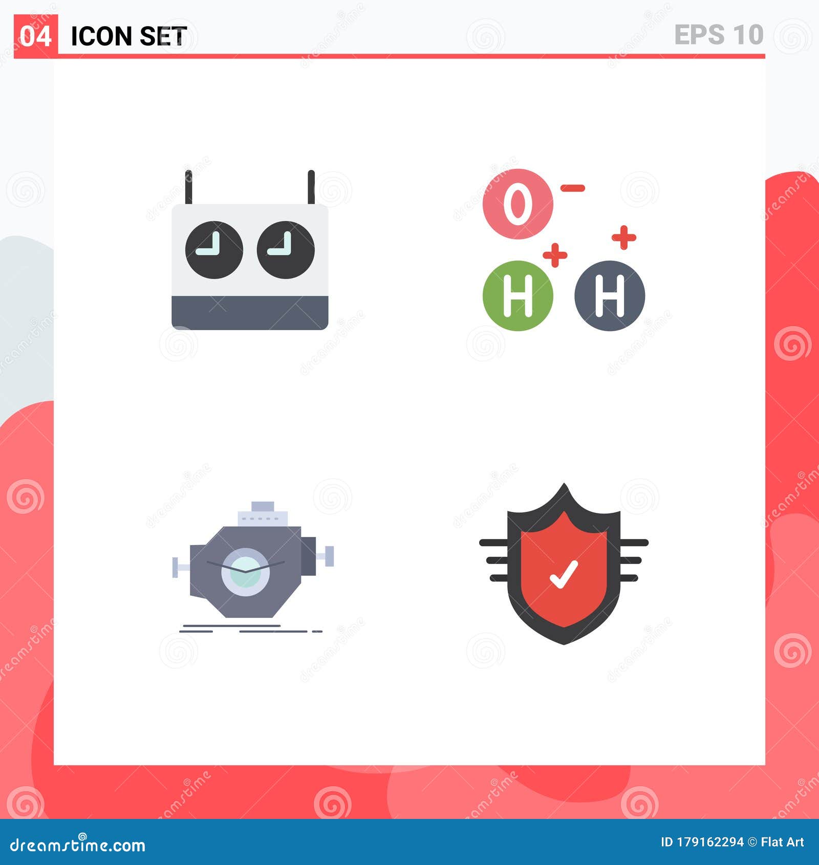 4 Universal Flat Icons Set for Web and Mobile Applications Chess, Motor ...