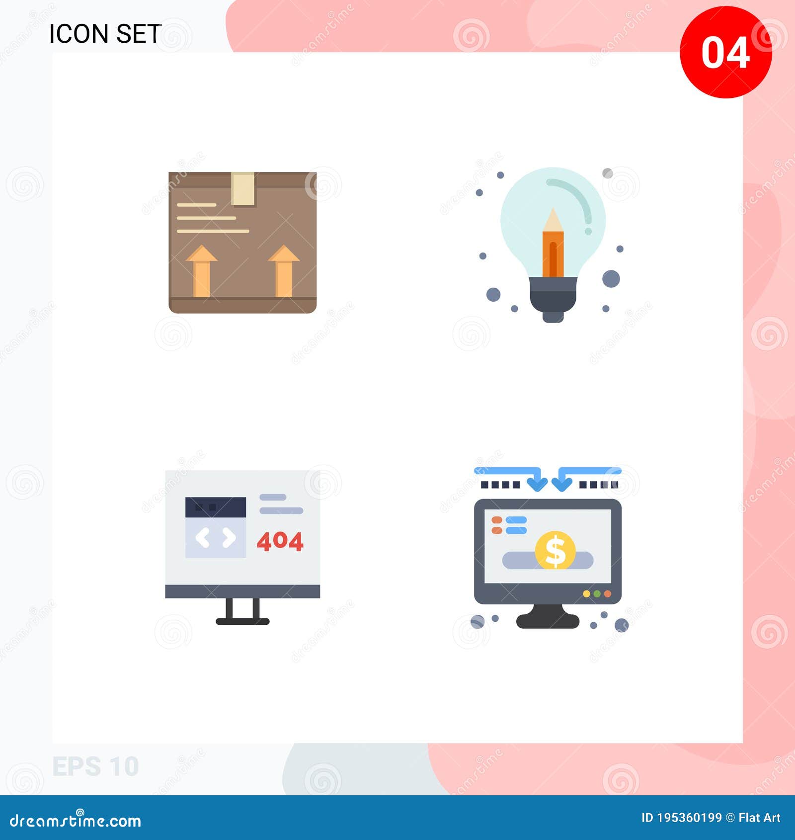 4 Universal Flat Icons Set for Web and Mobile Applications Deliver, App ...
