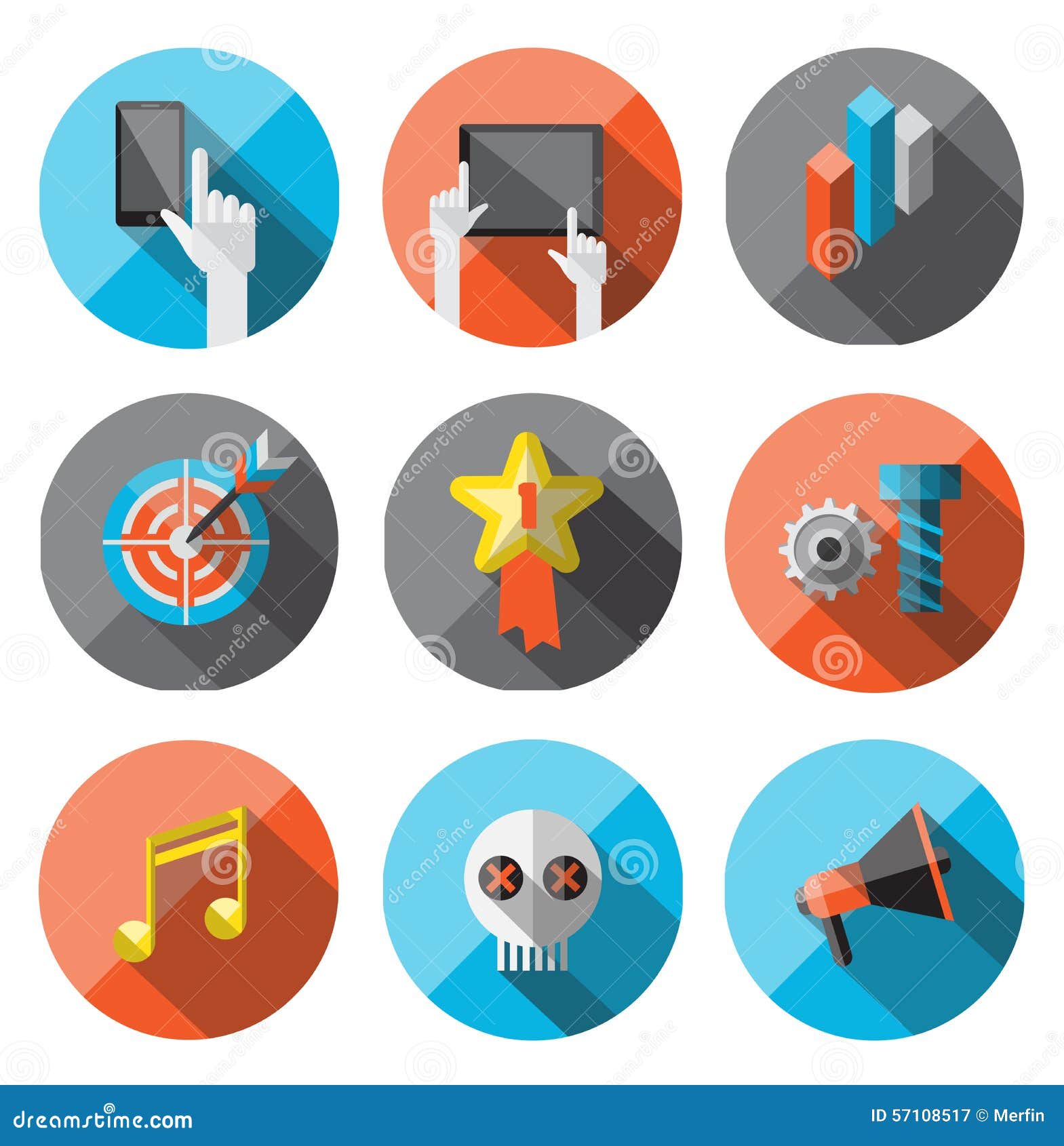 Universal Flat Icons for Web Stock Vector - Illustration of application ...