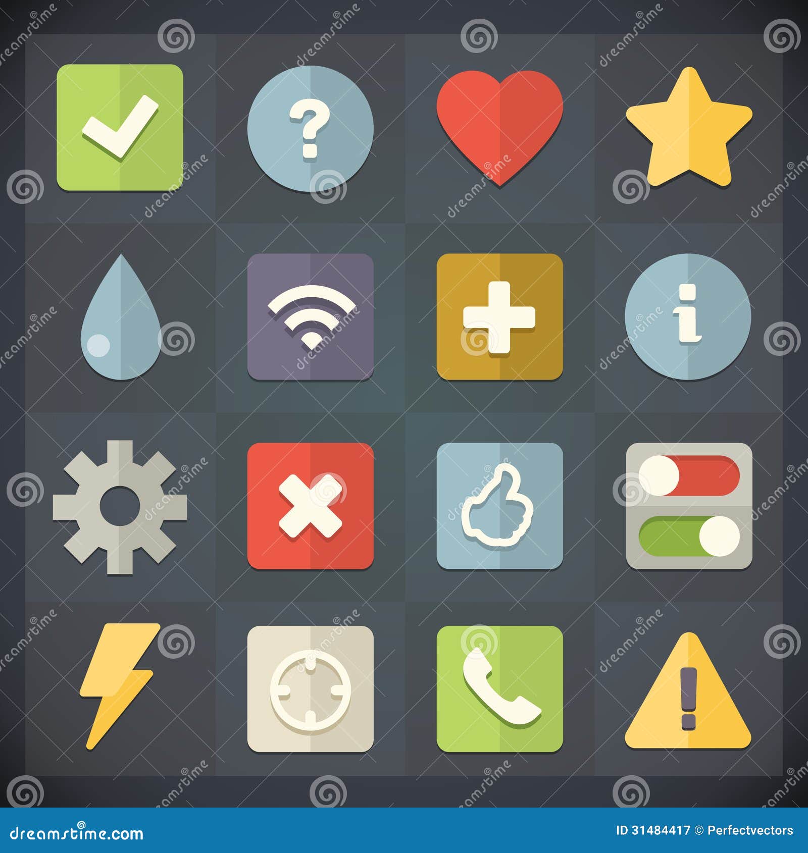 Universal Flat Icons for Web and Mobile Set 3 Stock Vector ...