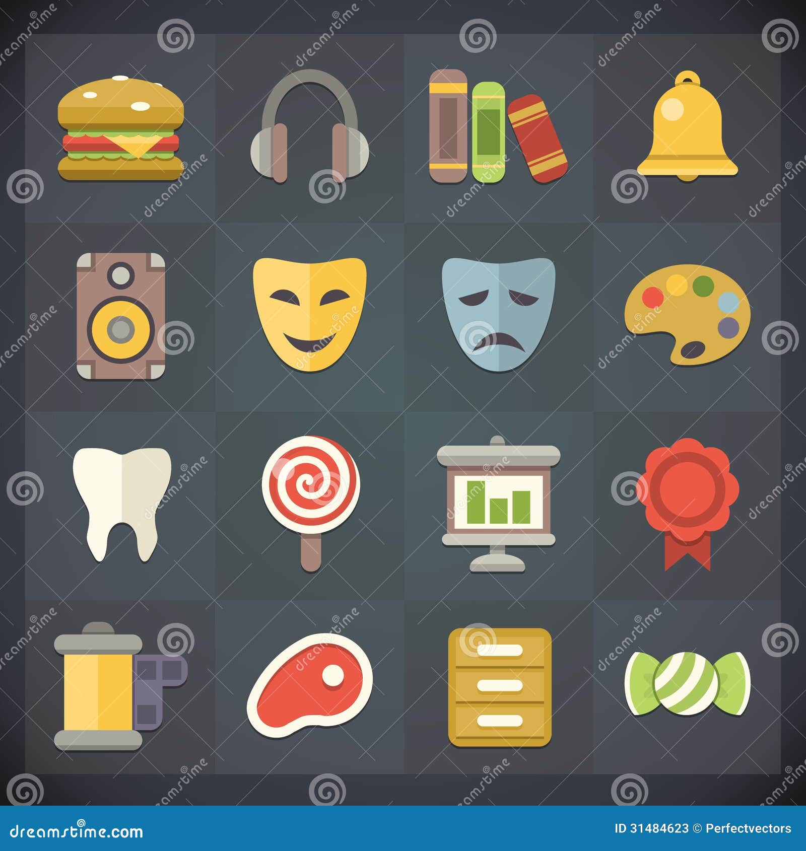 Universal Flat Icons for Web and Mobile Set 10 Stock Vector ...