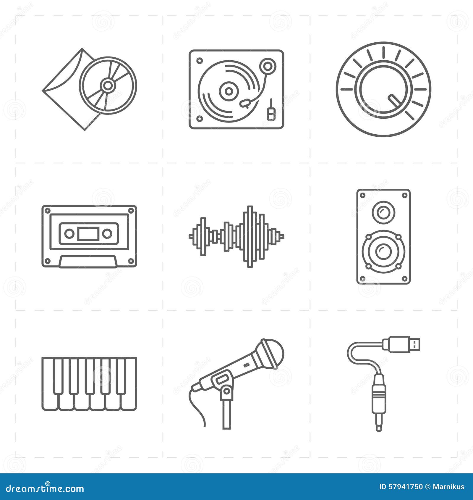 9 Universal Flat Music Icons Stock Vector - Illustration of line, piano ...