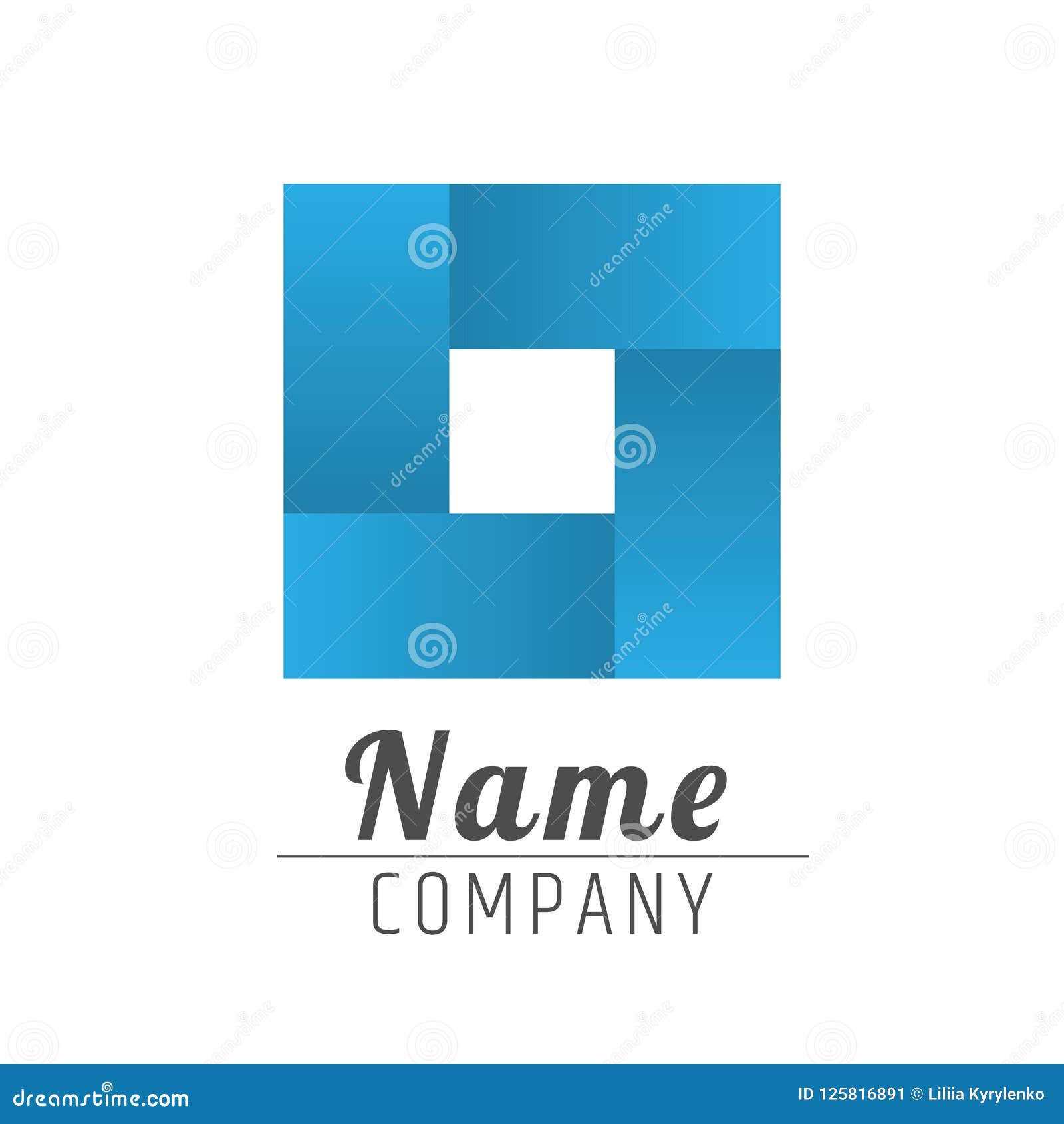 Universal Geometric Logo in the Form of a Square. Stock Illustration ...