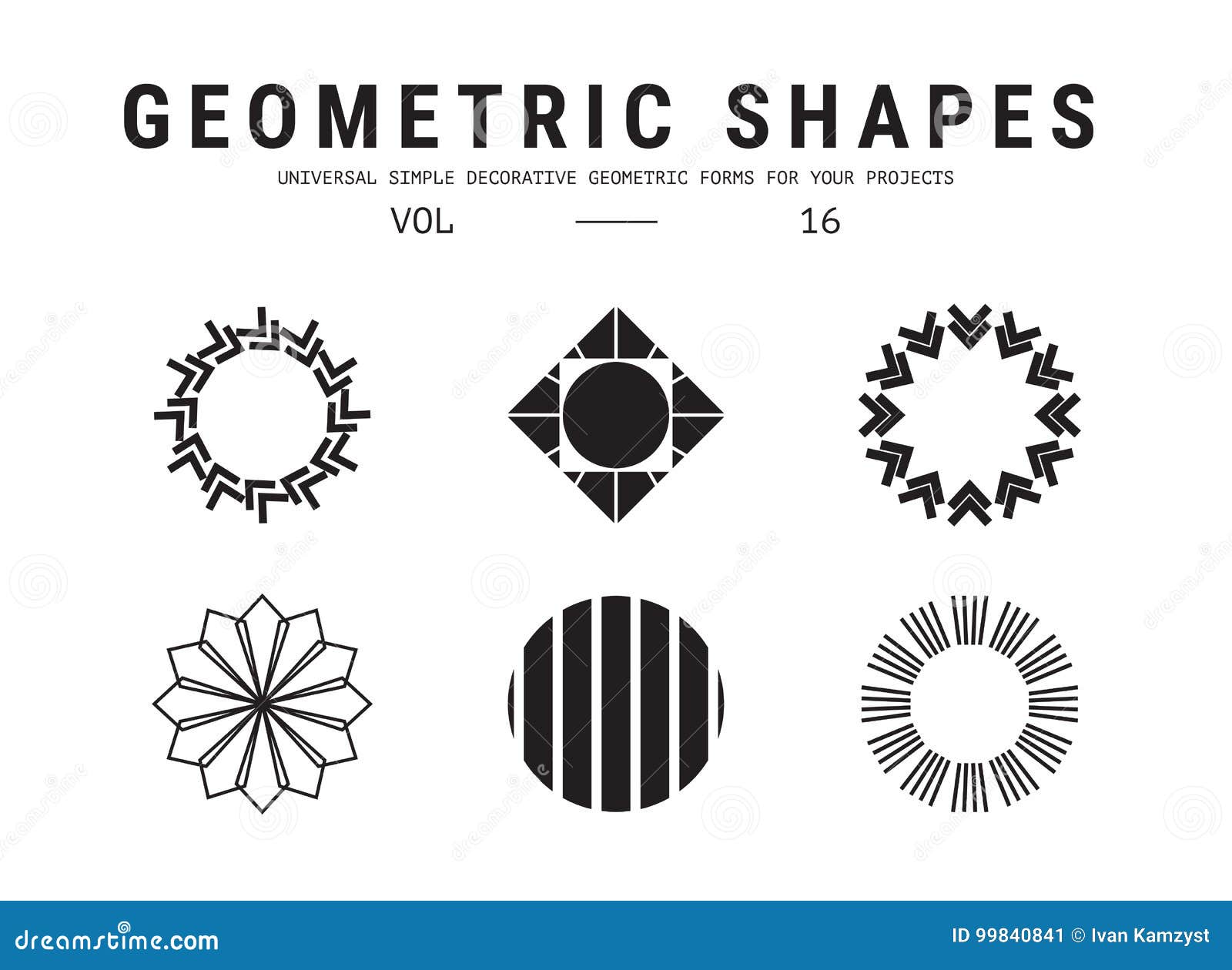 Universal Geometric Shapes Set Stock Vector - Illustration of logo ...