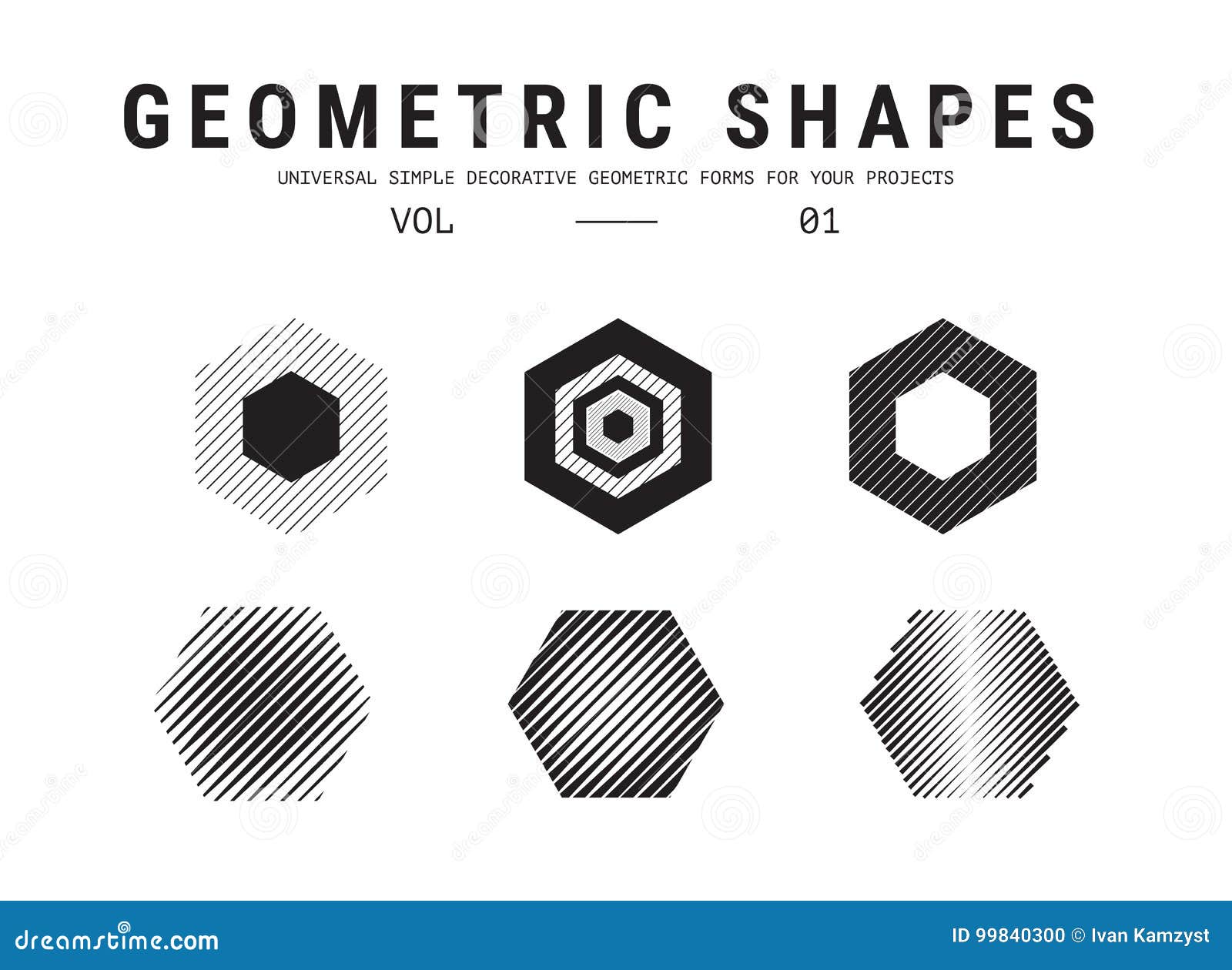 Universal Geometric Shapes Set Stock Vector - Illustration of black ...