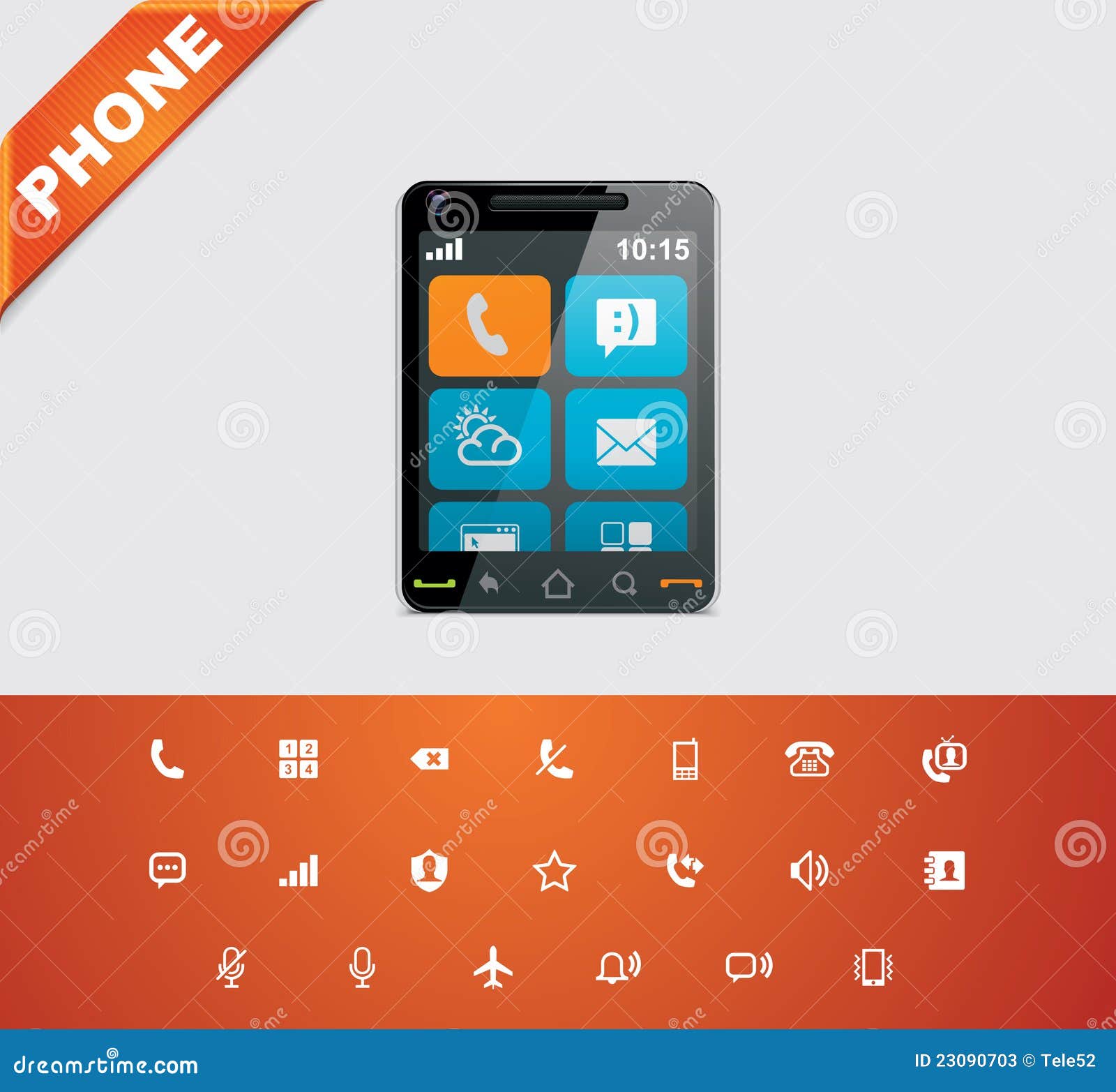 Universal Glyphs 12. Phone Symbols 1 Stock Vector - Illustration of ...