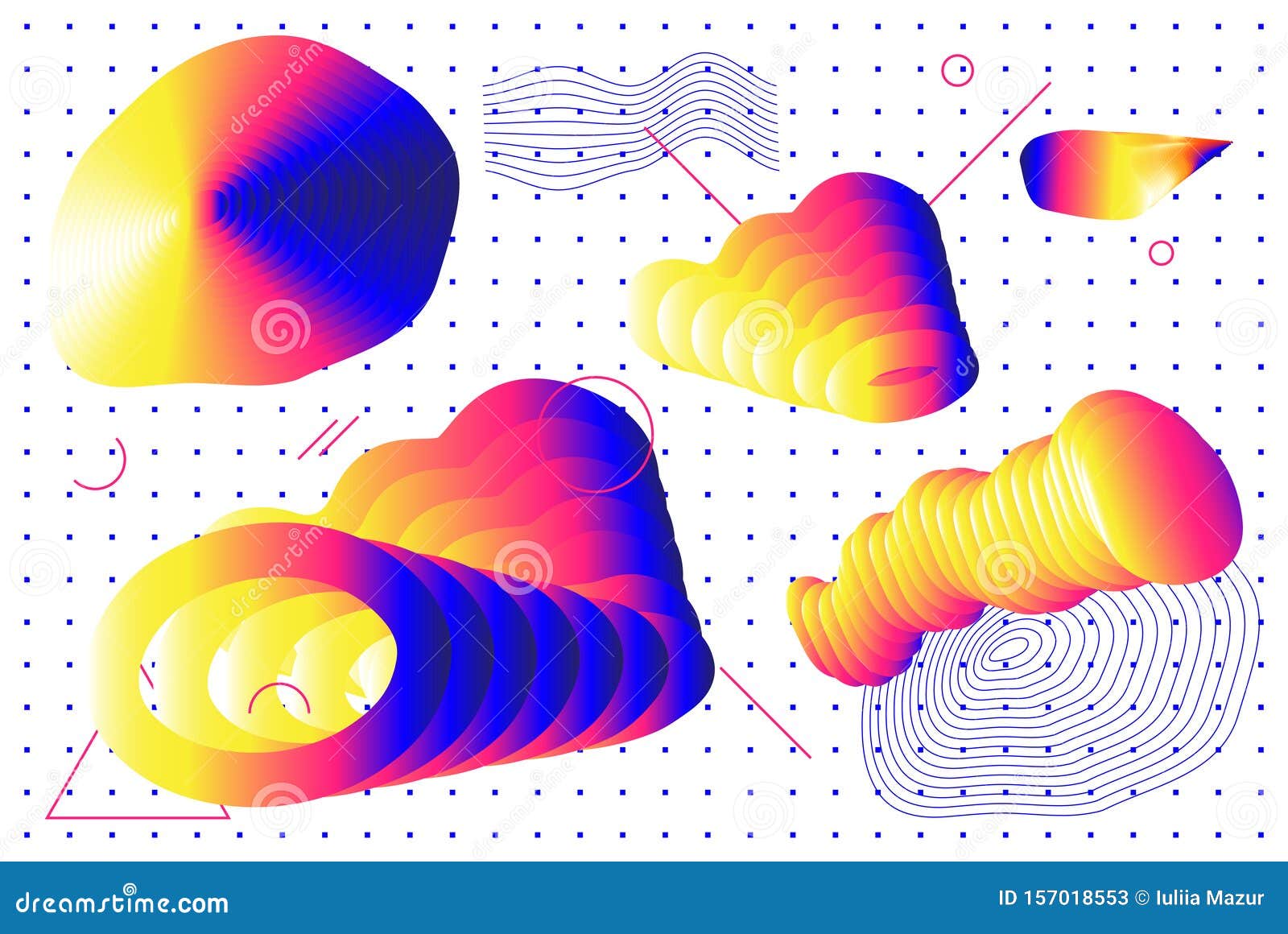 Universal Gradient Geometric Shapes Set Stock Vector - Illustration of ...
