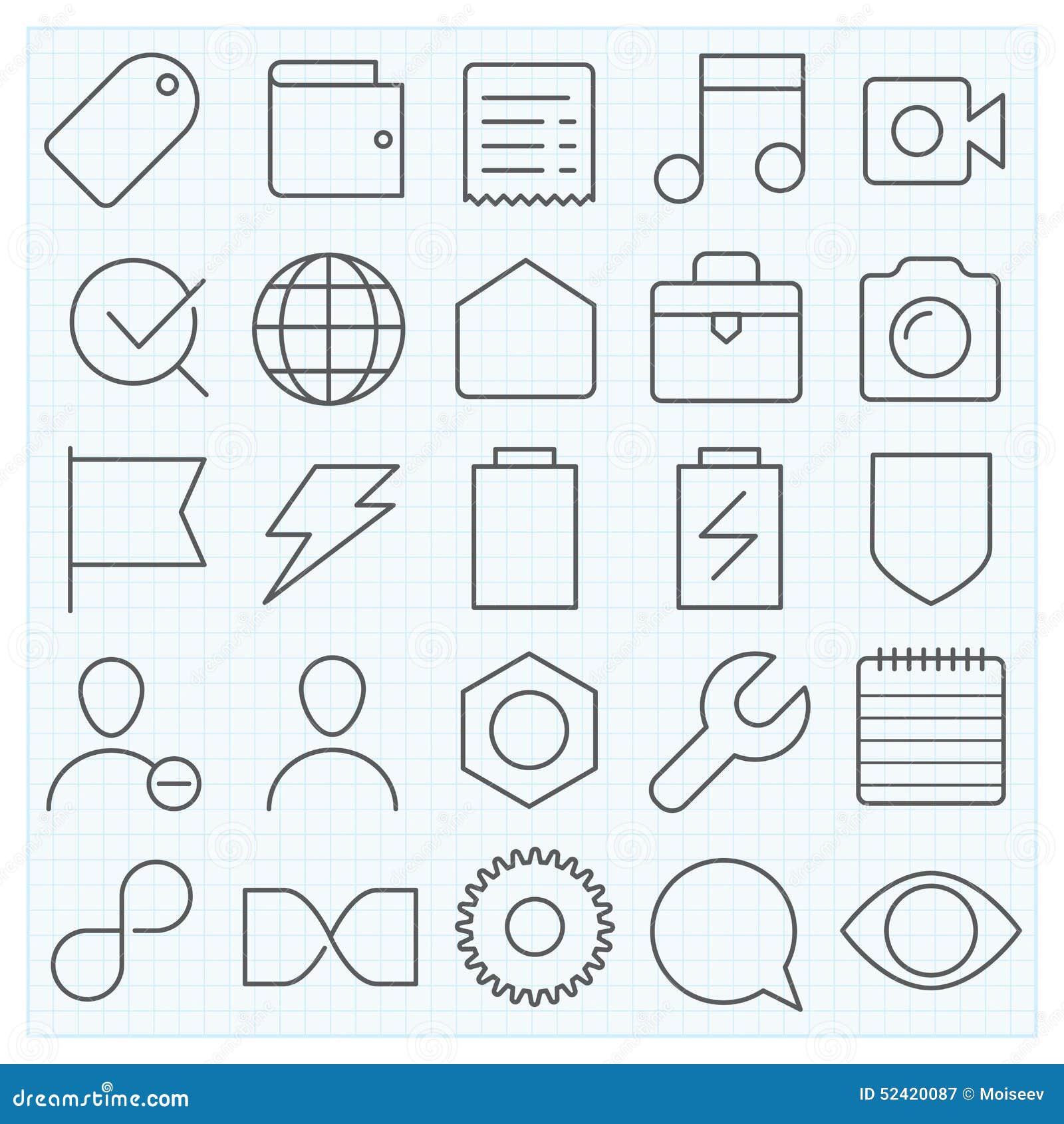 Universal GUI icons set stock vector. Illustration of applications ...