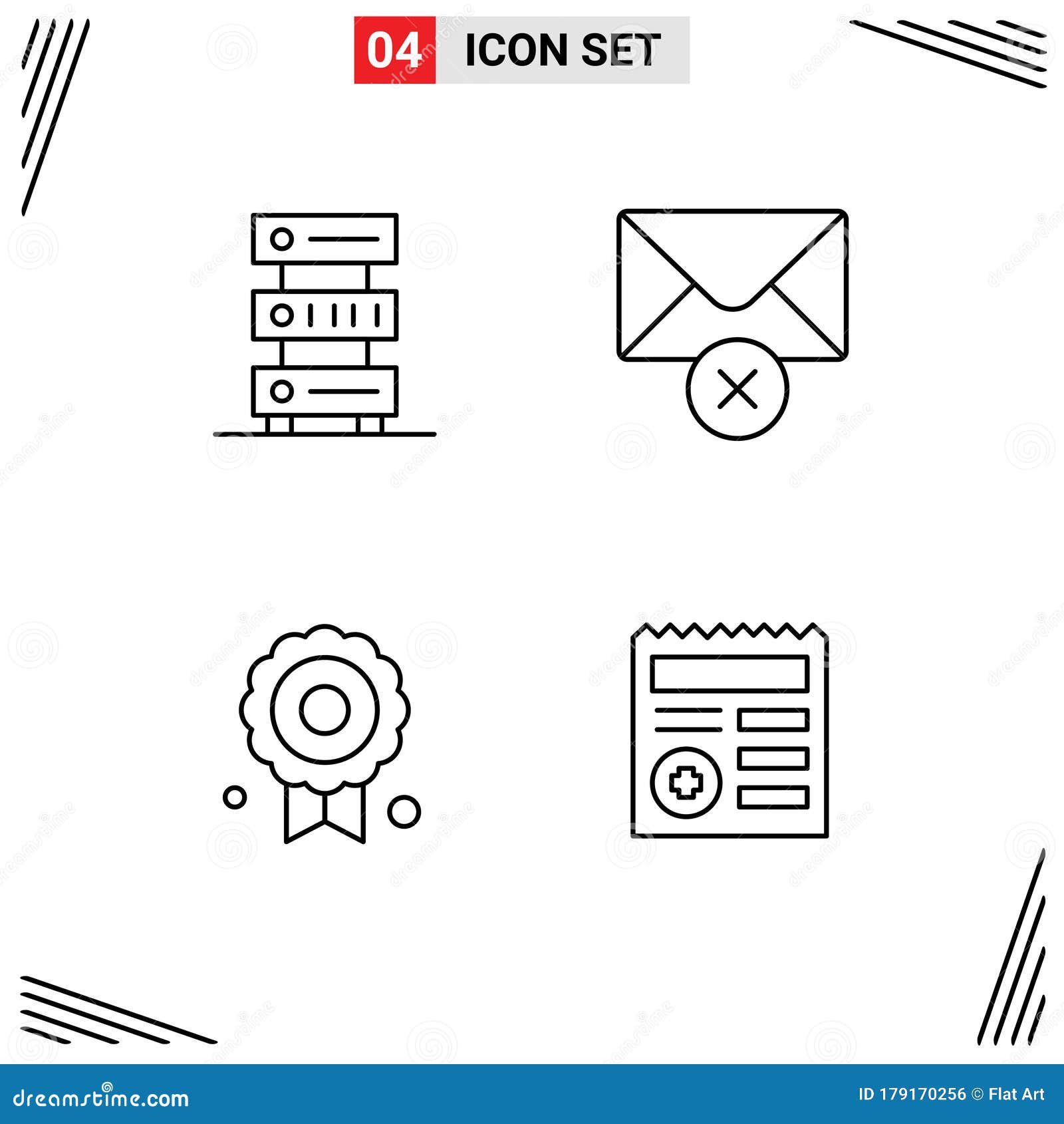Universal Icon Symbols Group of 4 Modern Filledline Flat Colors of Data ...