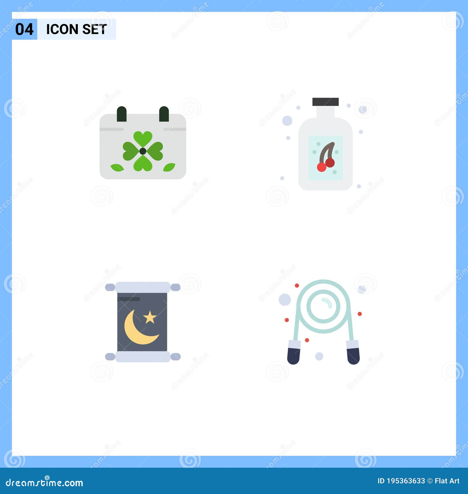 Universal Icon Symbols Group of 4 Modern Flat Icons of Calendar ...