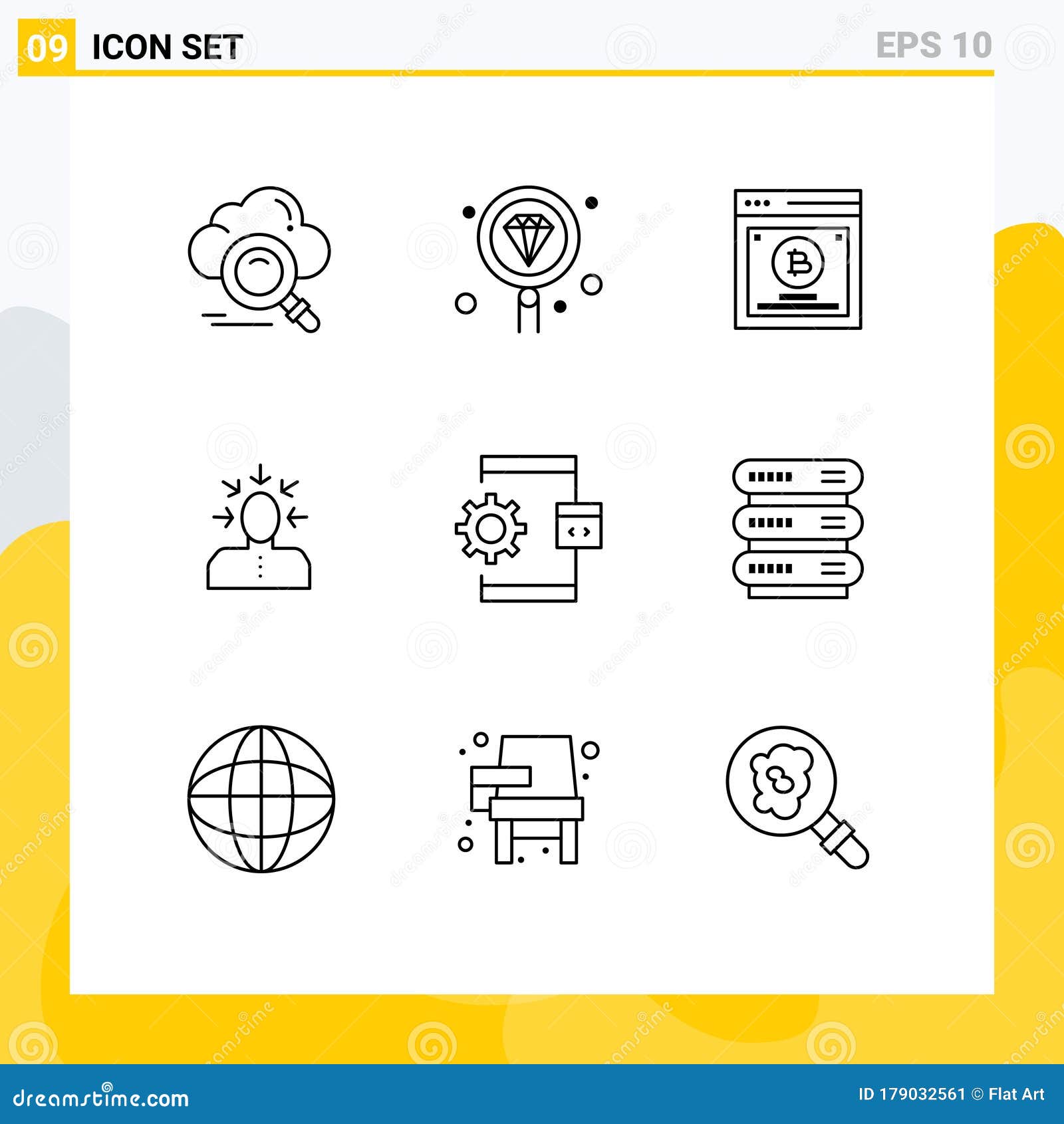 Universal Icon Symbols Group of 9 Modern Outlines of Human, Choosing ...