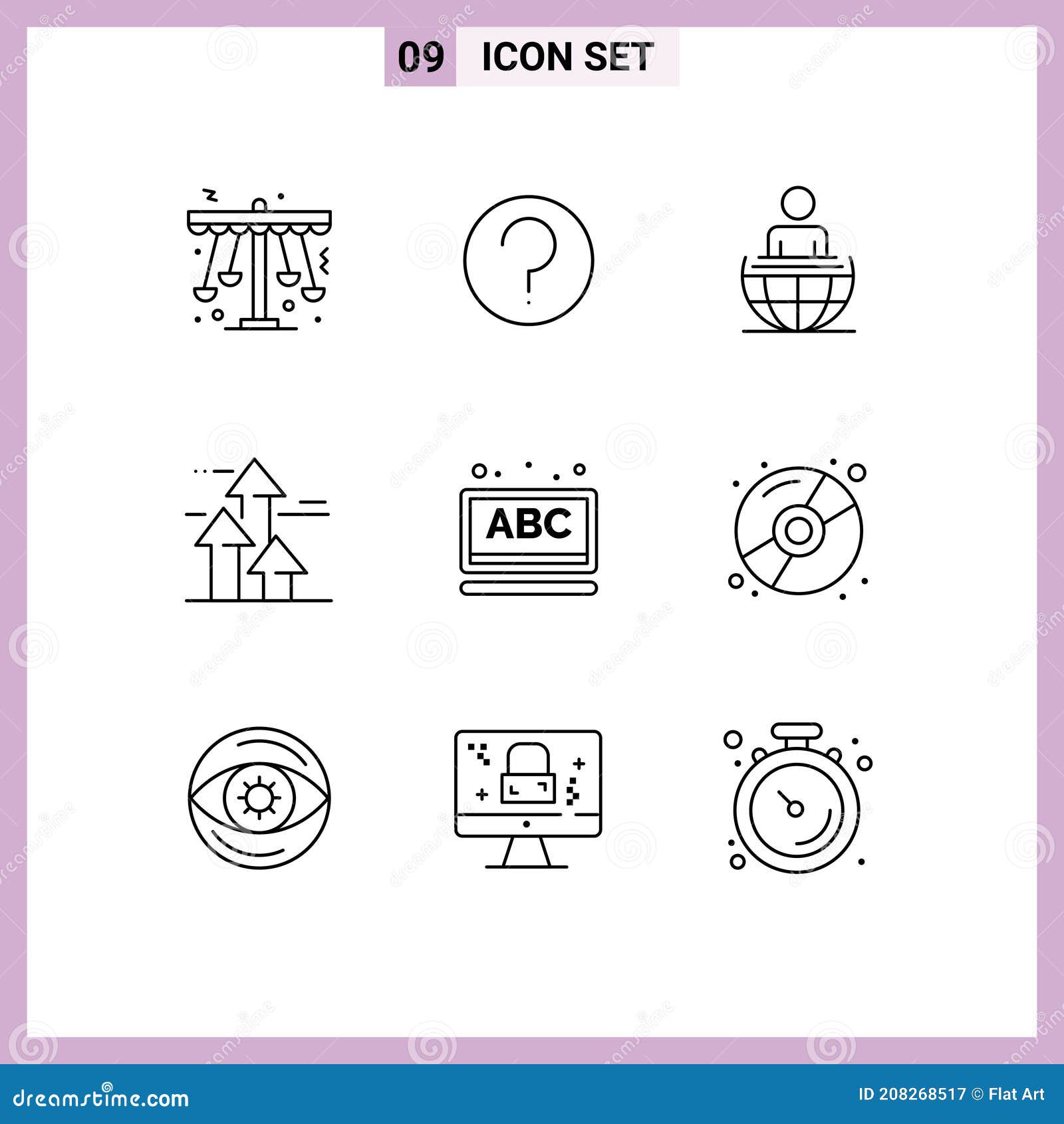 Pictogram Set of 9 Simple Outlines of Limits, Breaking, Mark, Break ...