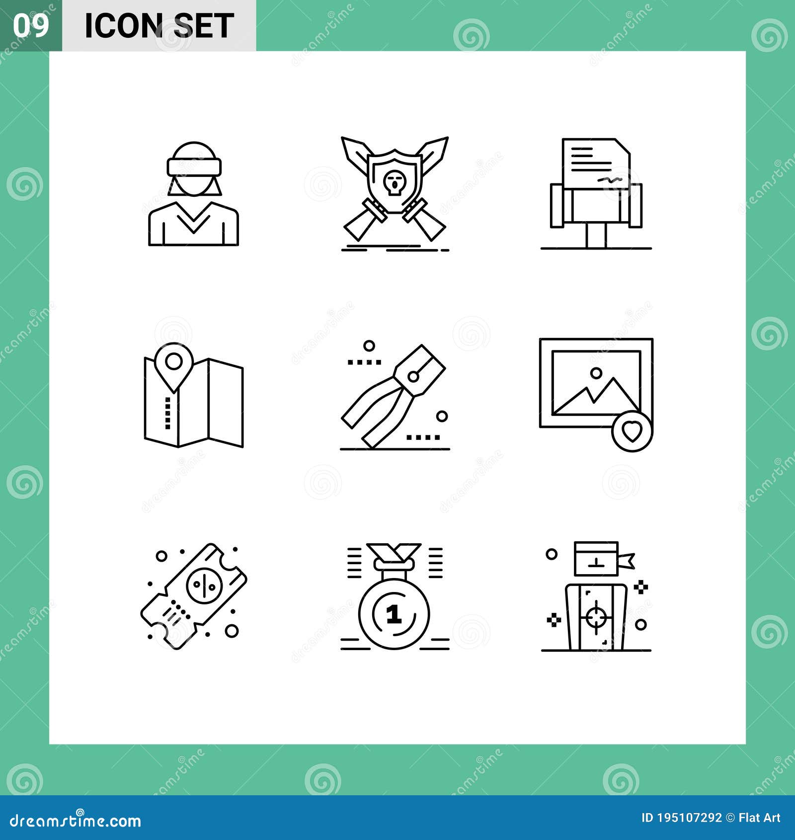 Stock Vector Icon Pack of 9 Line Signs and Symbols for Pincers, Service ...