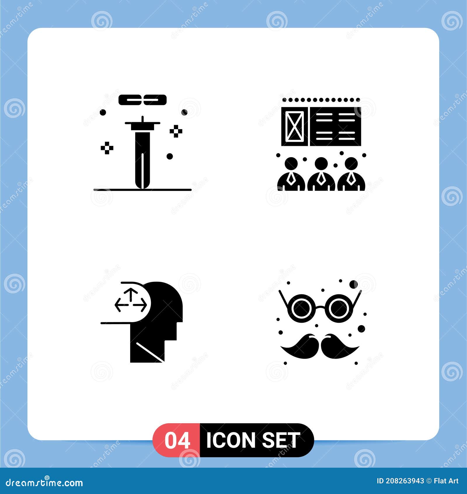 Universal Icon Symbols Group of 4 Modern Solid Glyphs of Biology ...