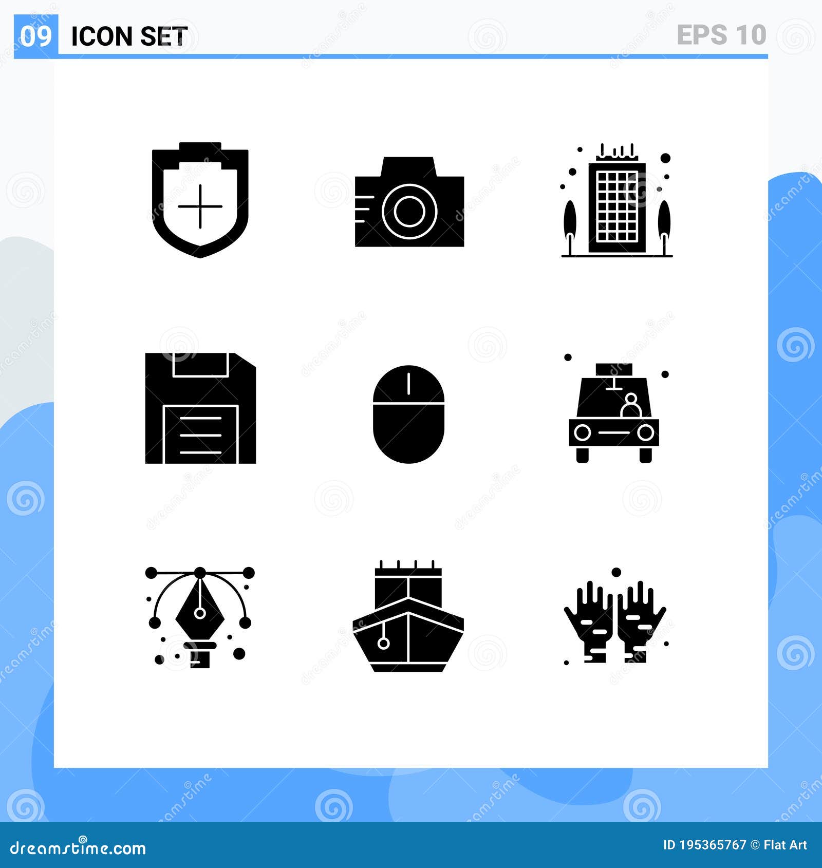 Universal Icon Symbols Group of 9 Modern Solid Glyphs of Computers ...