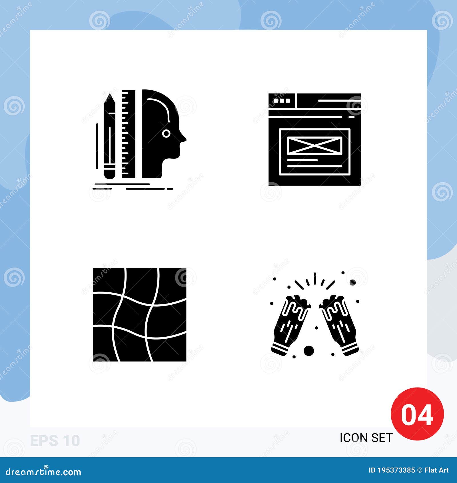 Universal Icon Symbols Group of 4 Modern Solid Glyphs of Design, Design ...