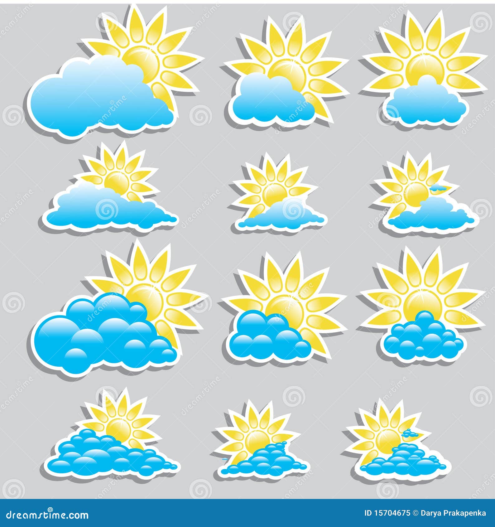 Universal Icons Clouds Set Weather Stock Vector Illustration Of