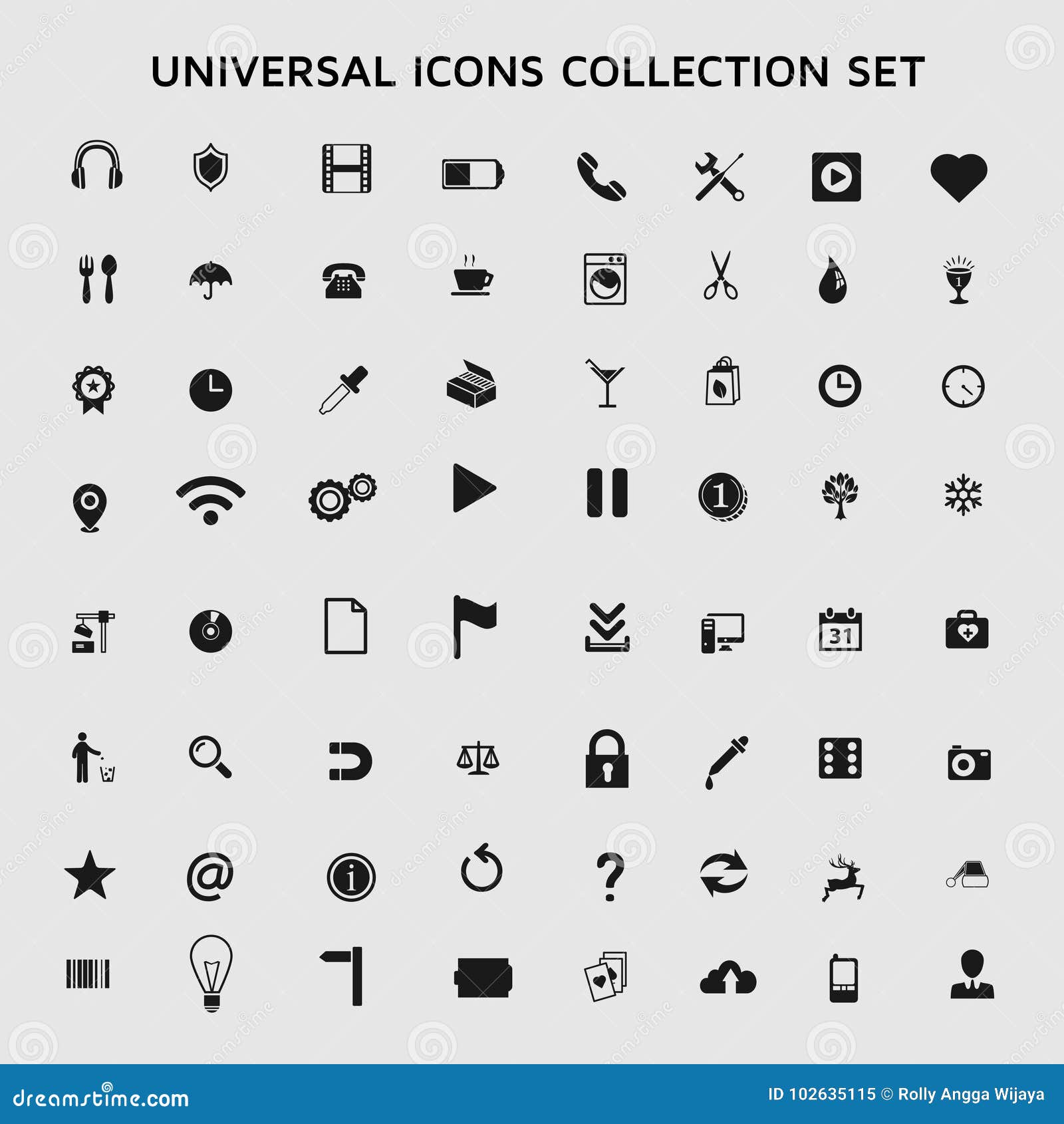 Universal icons Collection stock vector. Illustration of flowing ...