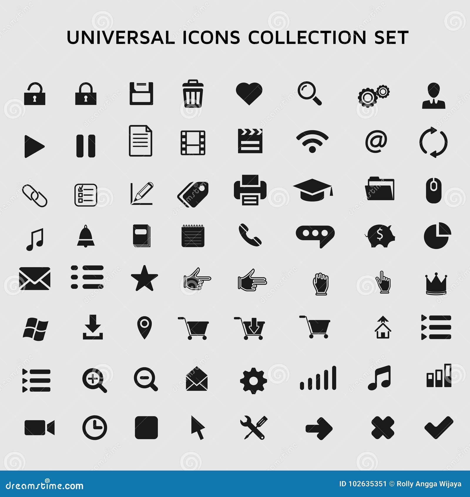 Universal icons Collection stock vector. Illustration of computer ...