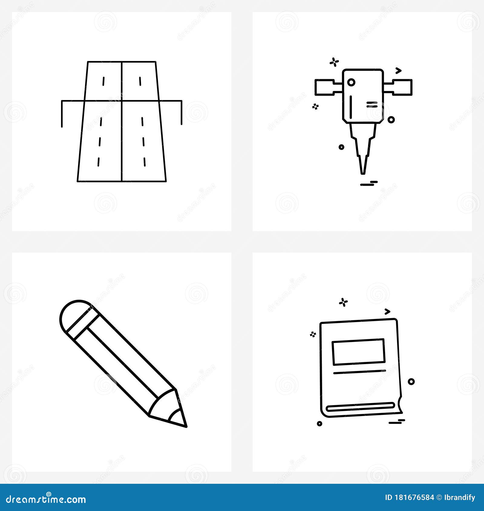 4 Universal Icons Pixel Perfect Symbols of Bridge, Create, Smart, Work ...