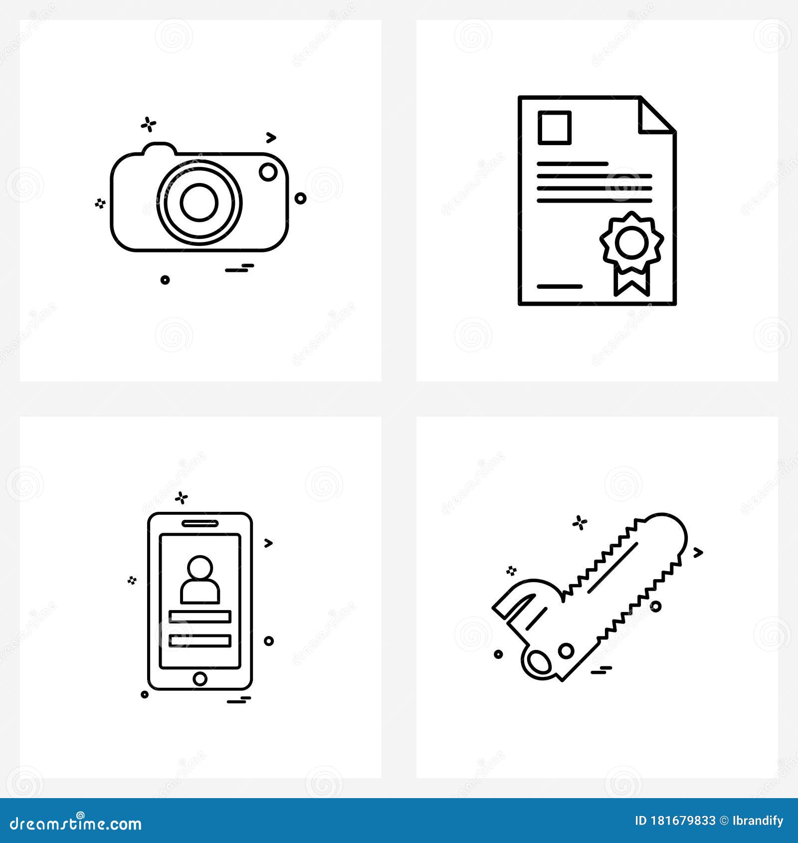 4 Universal Icons Pixel Perfect Symbols of Camera, User Interface ...