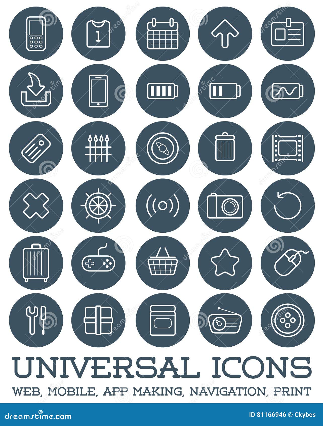 30 Universal Icons Set for All Purposes Web, Mobile, App Making ...