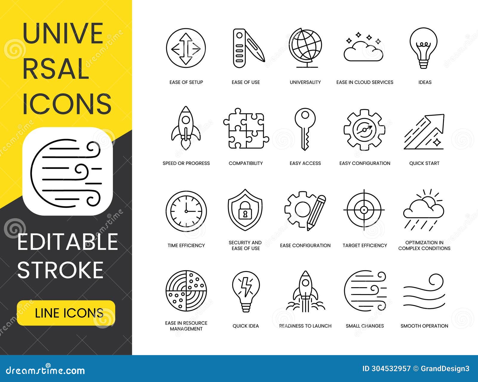 Universal Icons Set with Editable Stroke, Ease of Setup and Quick Start ...