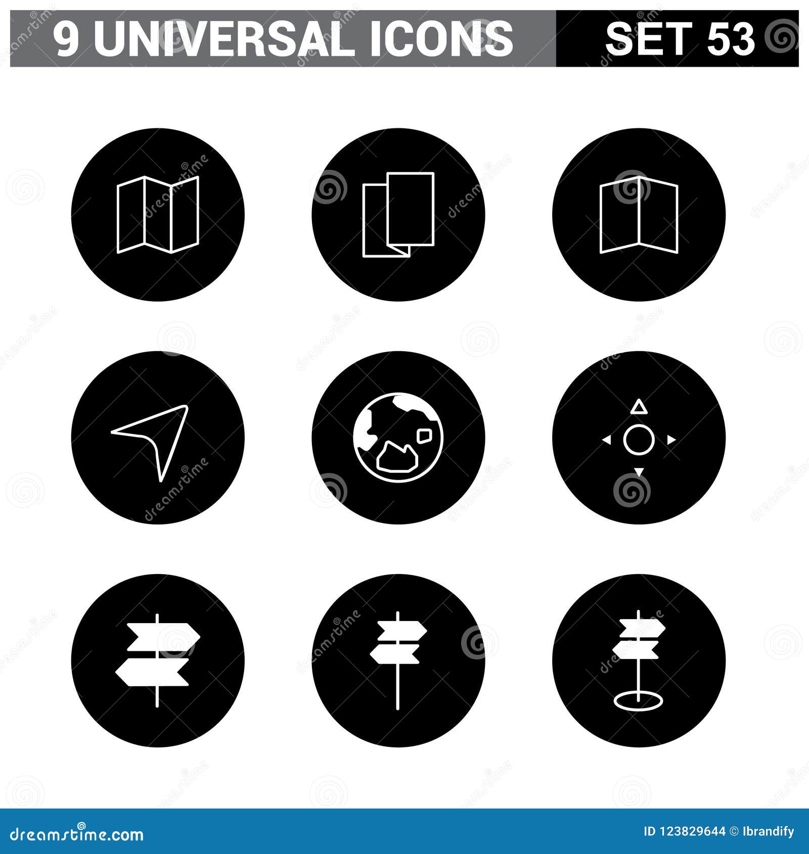 Universal icons set vector stock vector. Illustration of vector - 123829644
