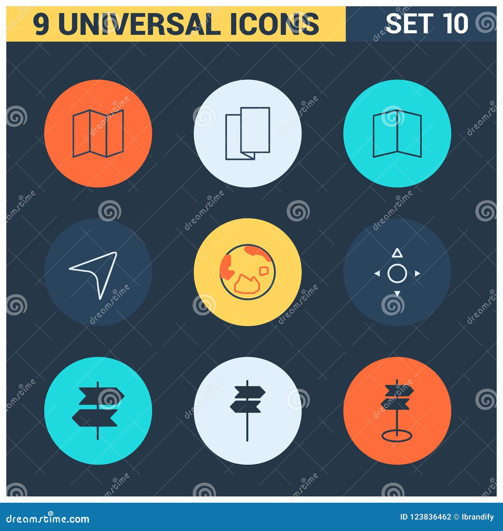 Universal icons set vector stock vector. Illustration of modern - 123836462