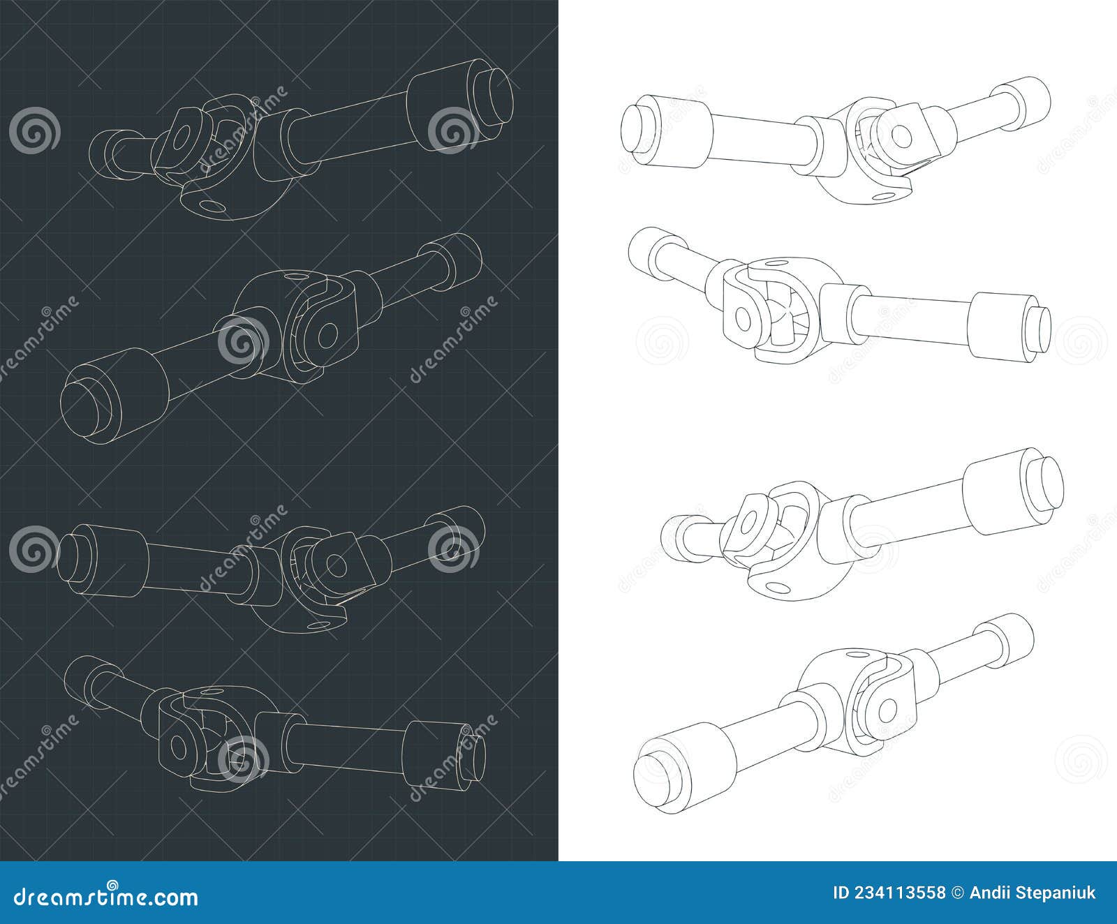 Cardan Transmission Drawings Vector Illustration | CartoonDealer.com ...