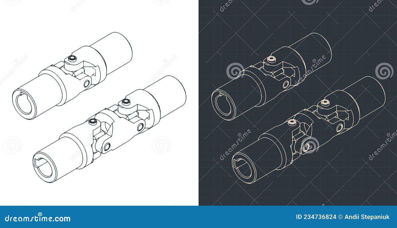 Cardan Transmission Drawings Vector Illustration | CartoonDealer.com ...