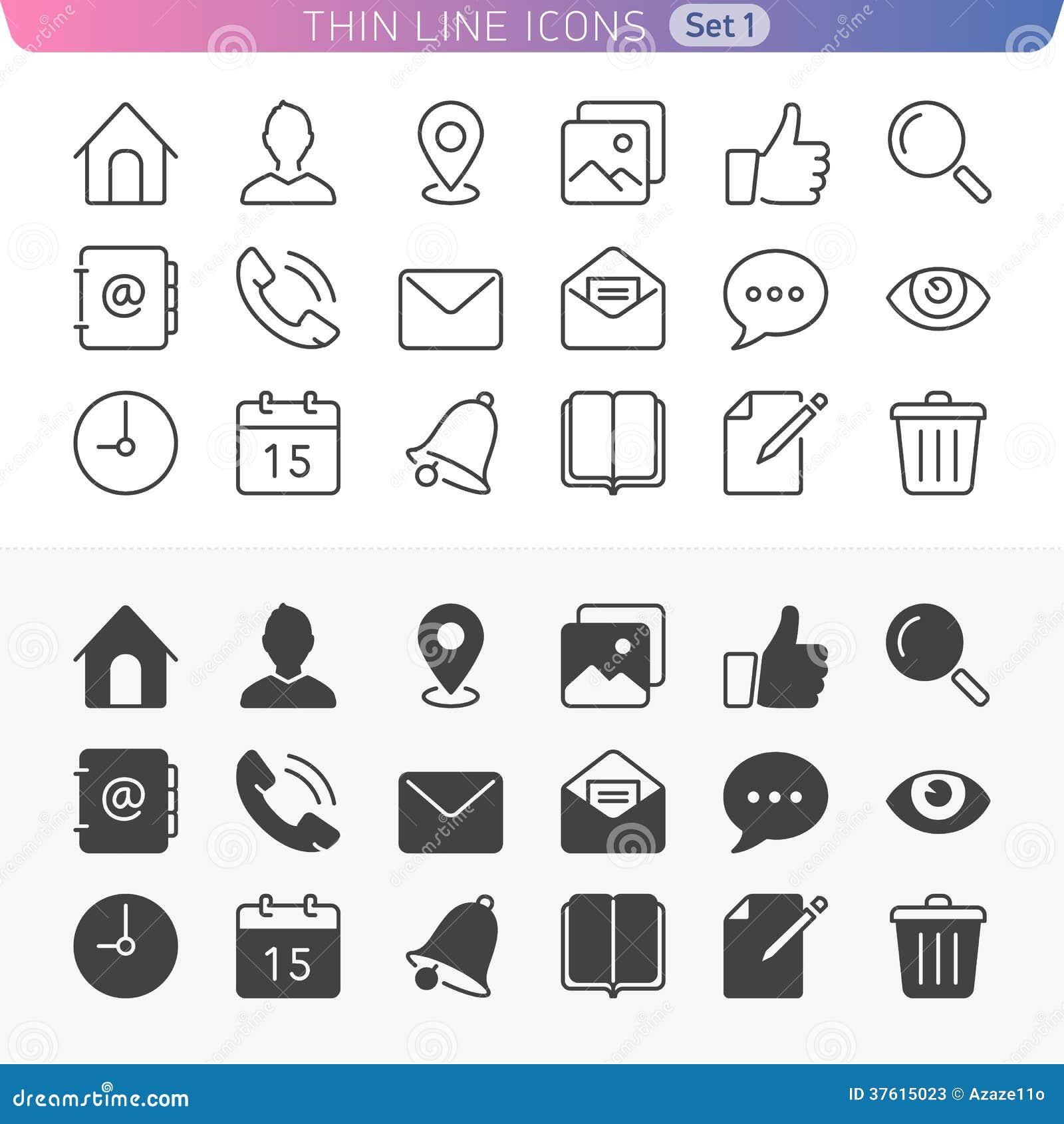 Universal line icon set 1. stock vector. Illustration of news - 37615023