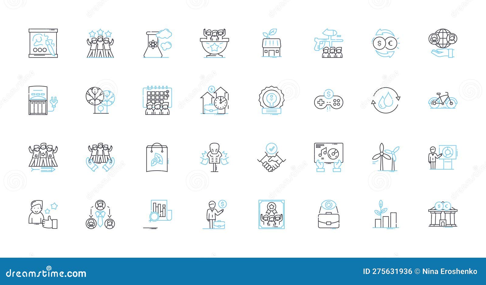 Universal Linkage Linear Icons Set. Connectivity, Compatibility ...