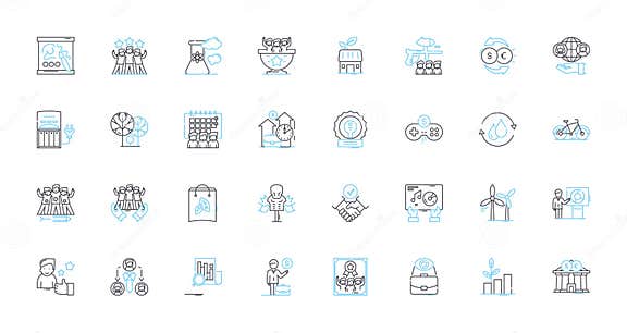 Universal Linkage Linear Icons Set. Connectivity, Compatibility ...