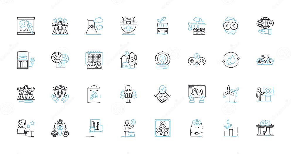 Universal Linkage Linear Icons Set. Connectivity, Compatibility ...