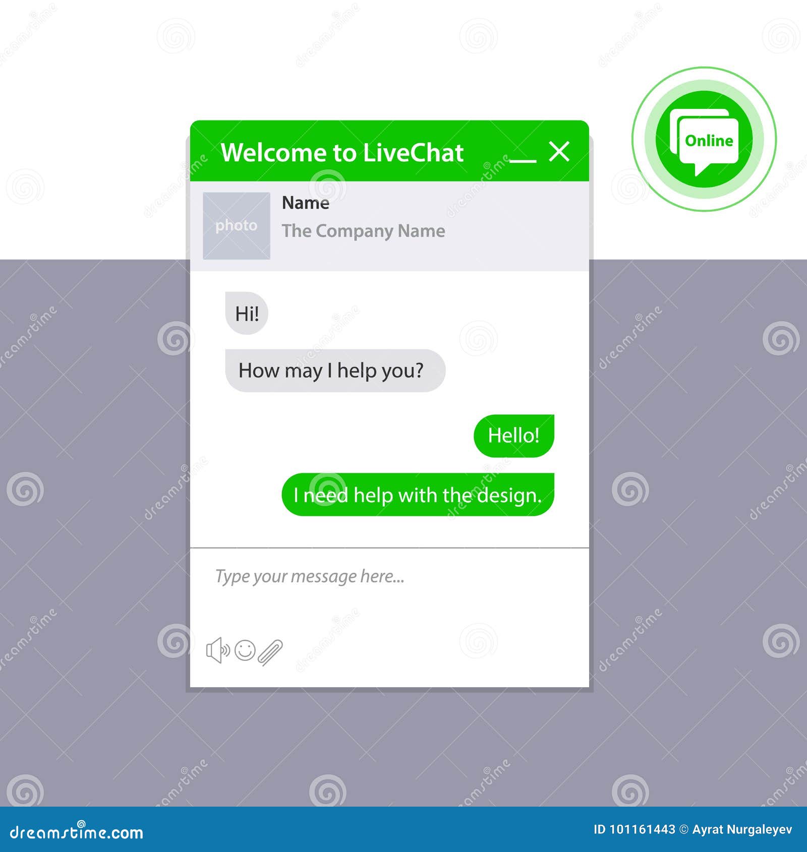 The Universal Live Chat Window Stock Vector - Illustration of manager ...