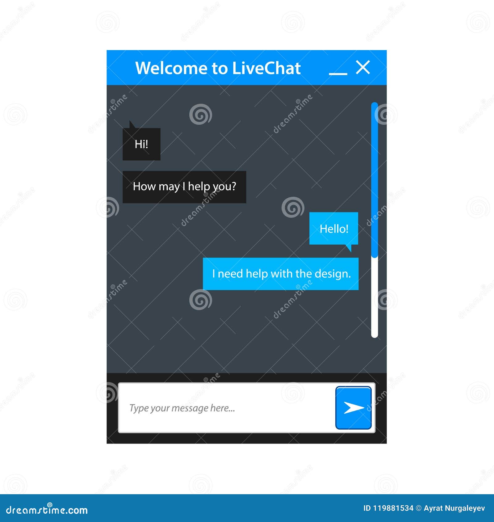 The Universal Live Chat Window for Web Pages Stock Vector ...
