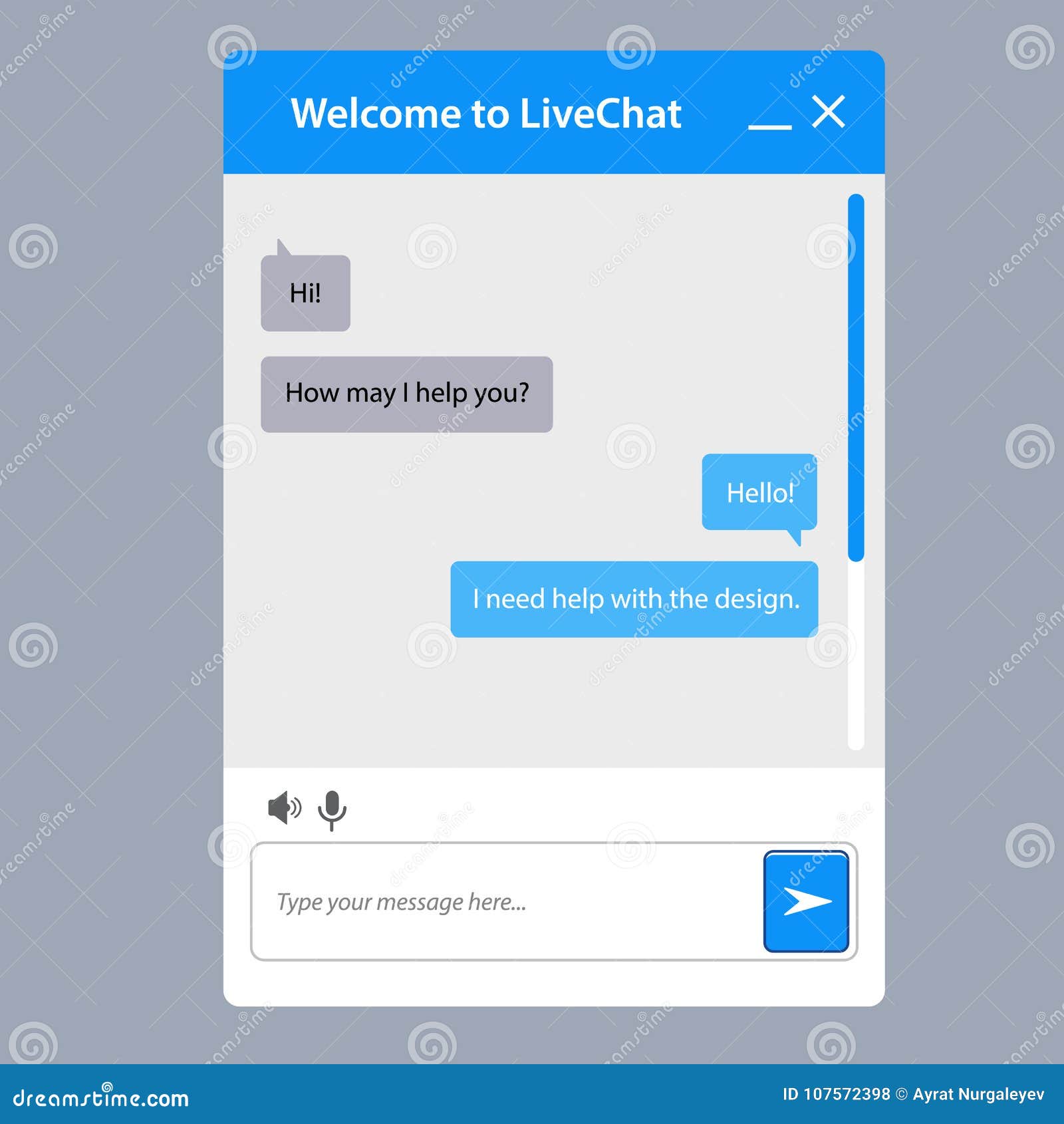 The Universal Live Chat Window for Web Stock Vector - Illustration of ...