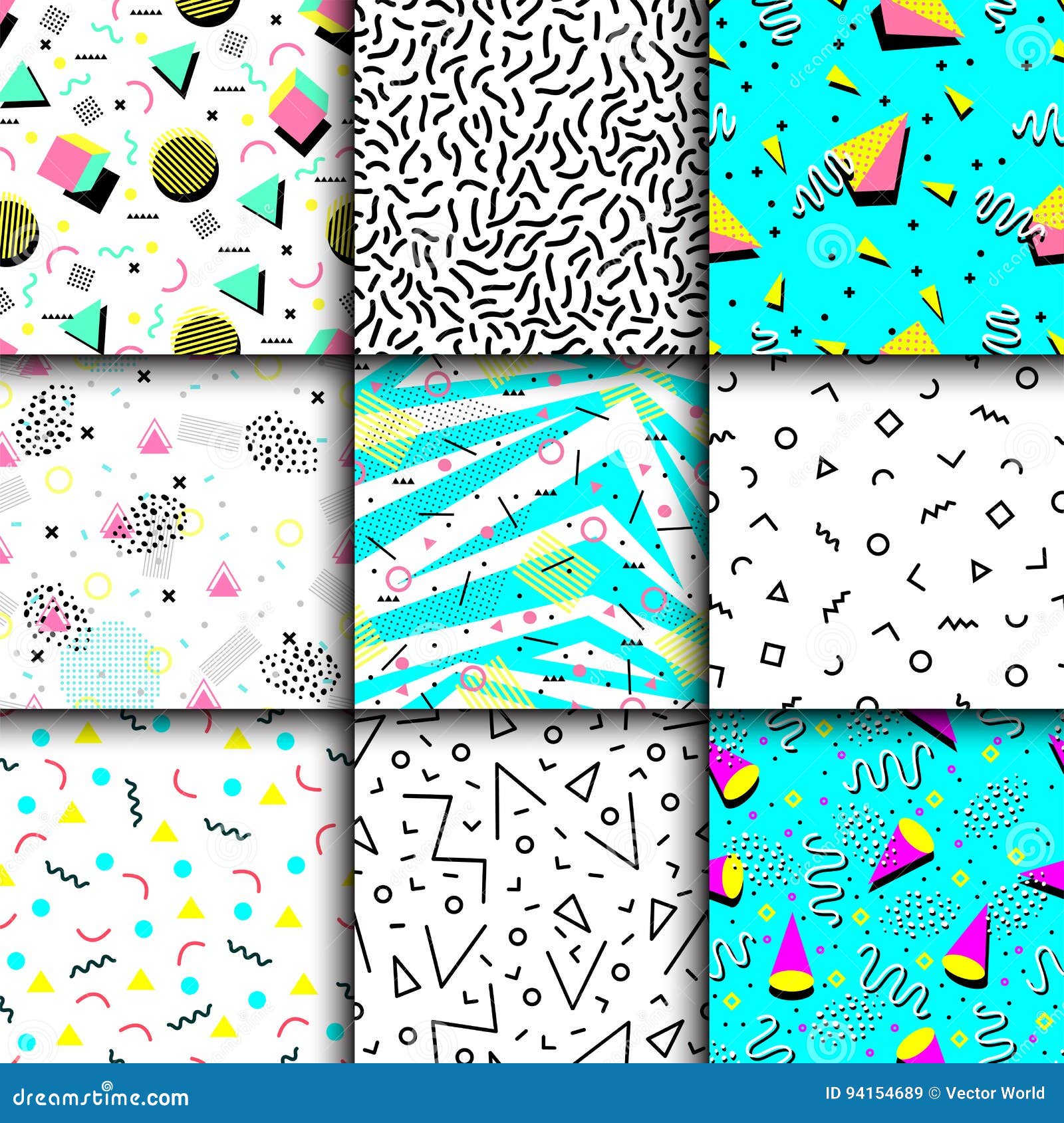 Universal Memphis 80-90 Seamless Pattern Endless Abstract Textures ... Universal Memphis 80-90 Seamless Pattern Endless Abstract Textures ...