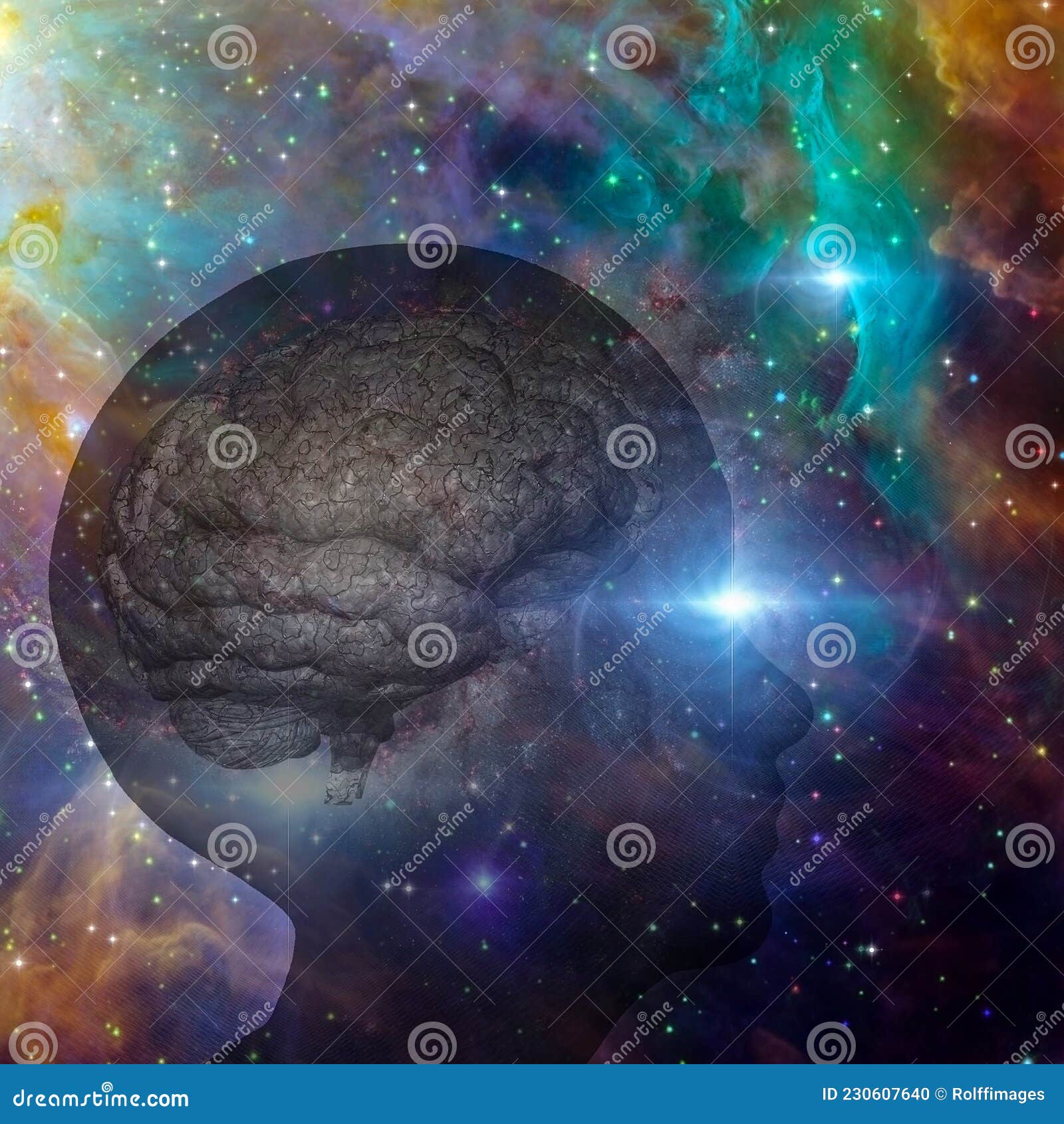 Universal Mind. Sci fi art stock illustration. Illustration of dream ...