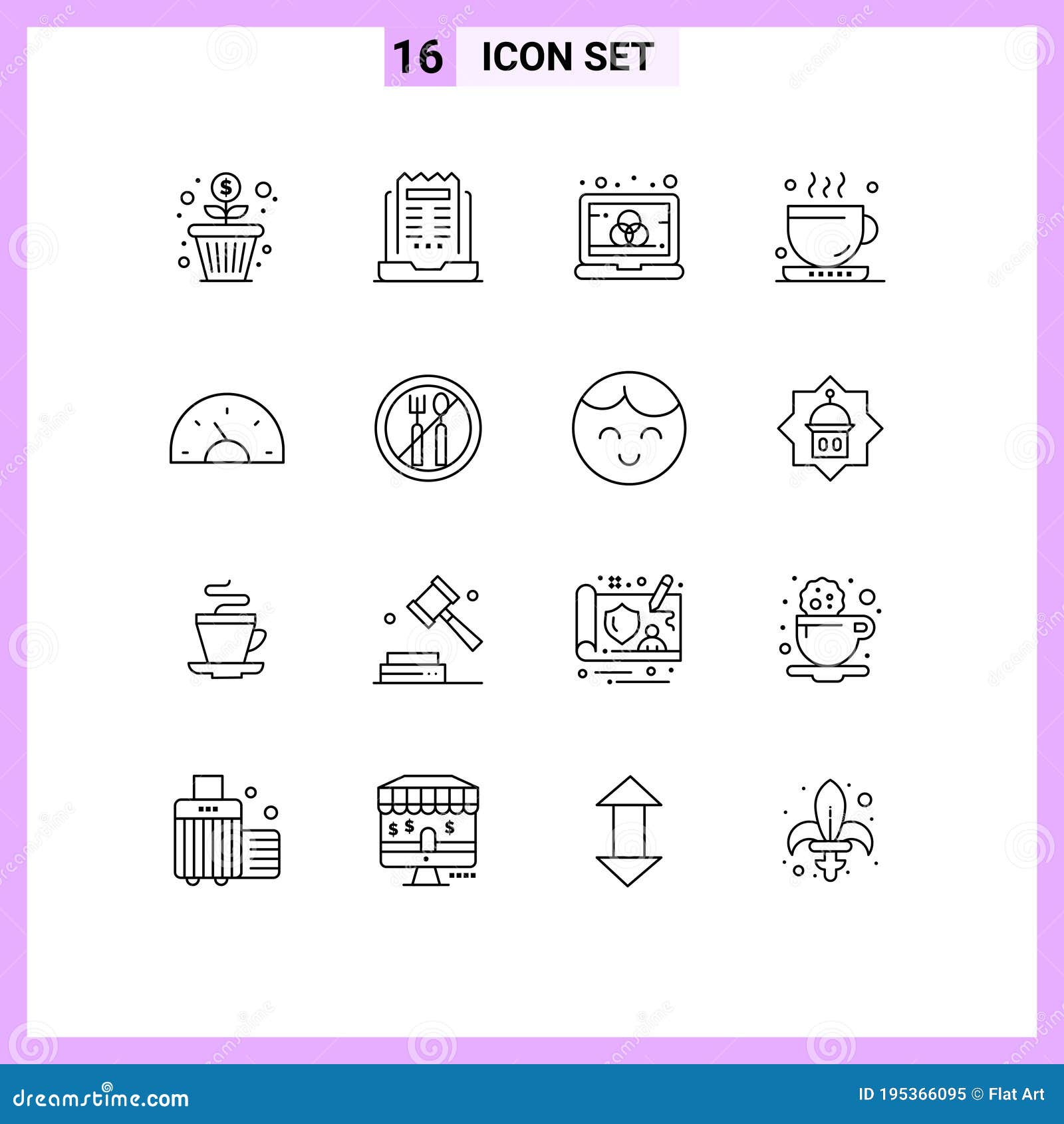 16 Universal Outlines Set For Web And Mobile Applications Arrow Office