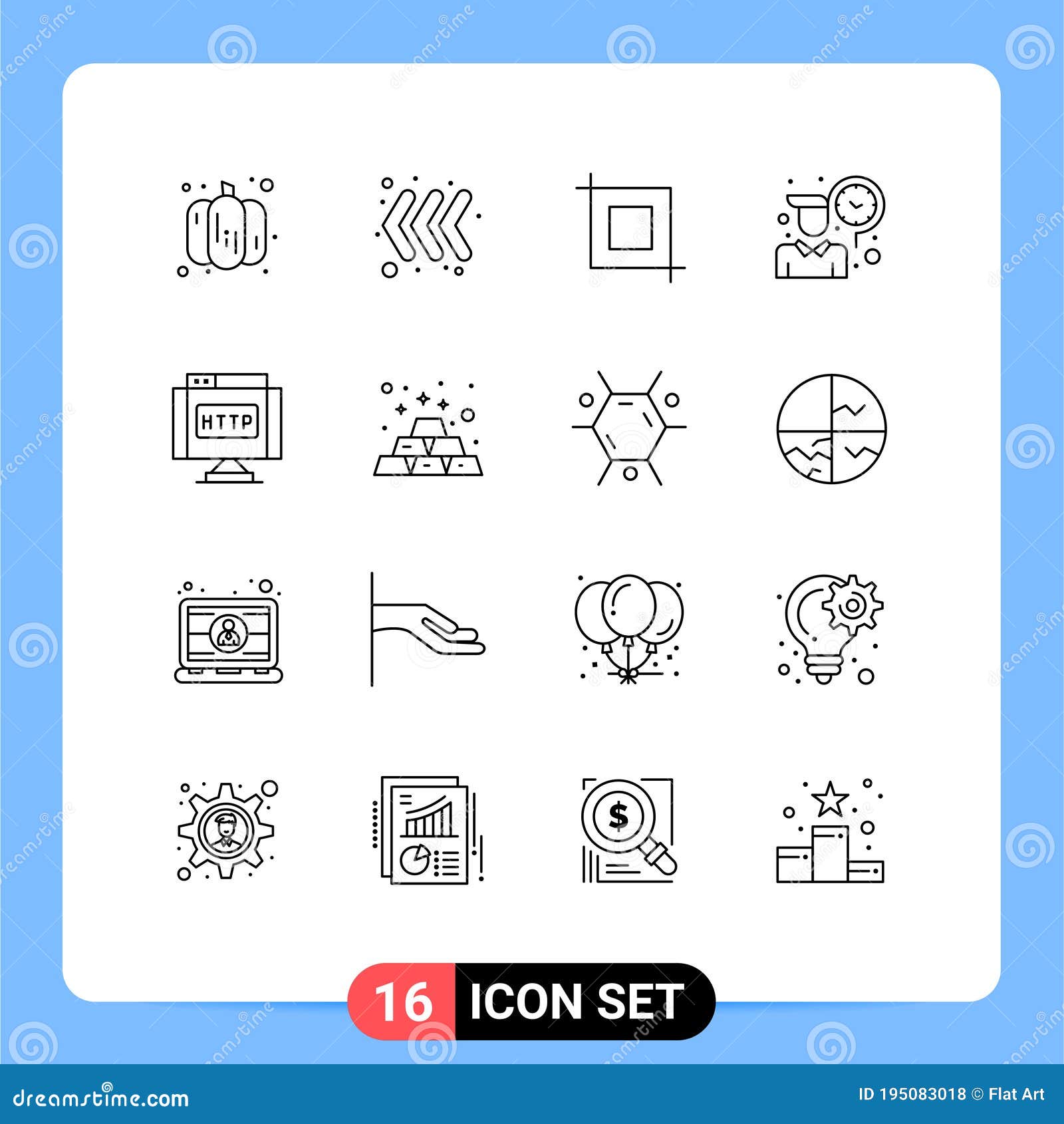 16 Universal Outlines Set For Web And Mobile Applications Bar Internet