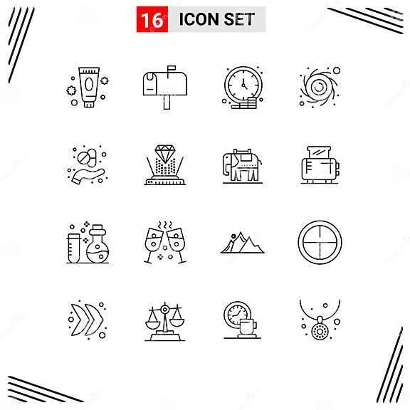 16 Universal Outlines Set For Web And Mobile Applications Capsule