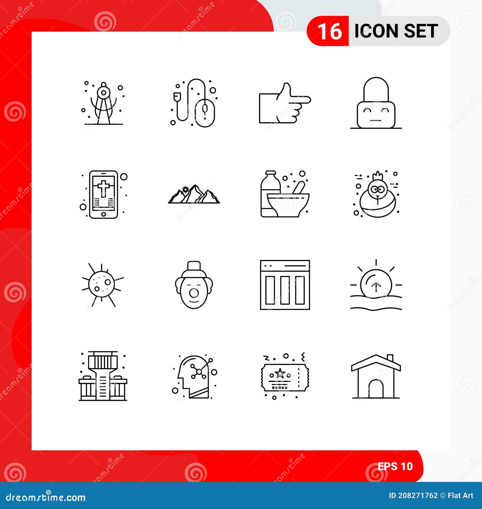 16 Universal Outlines Set For Web And Mobile Applications Cross