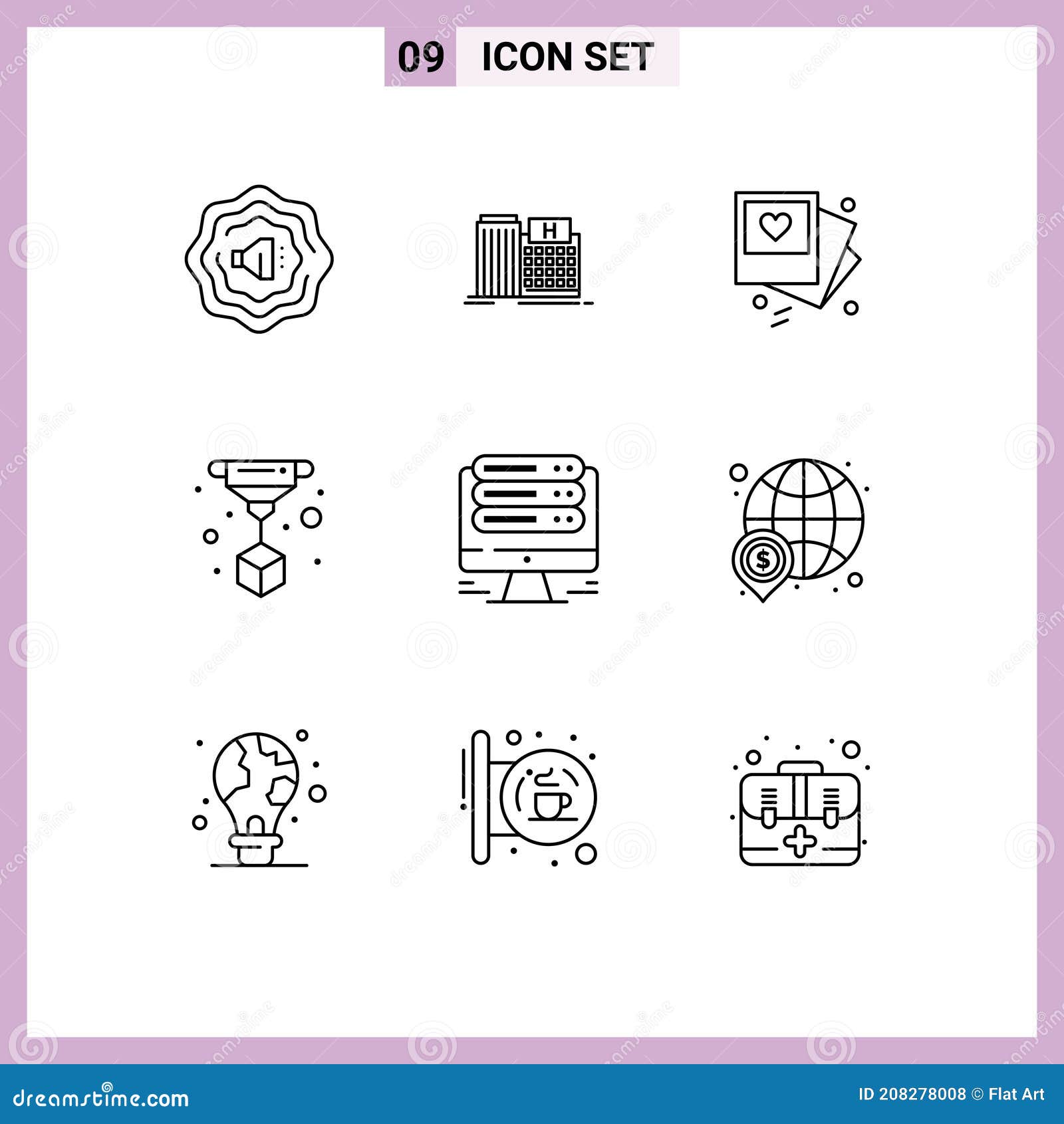 9 Universal Outlines Set For Web And Mobile Applications Dollar