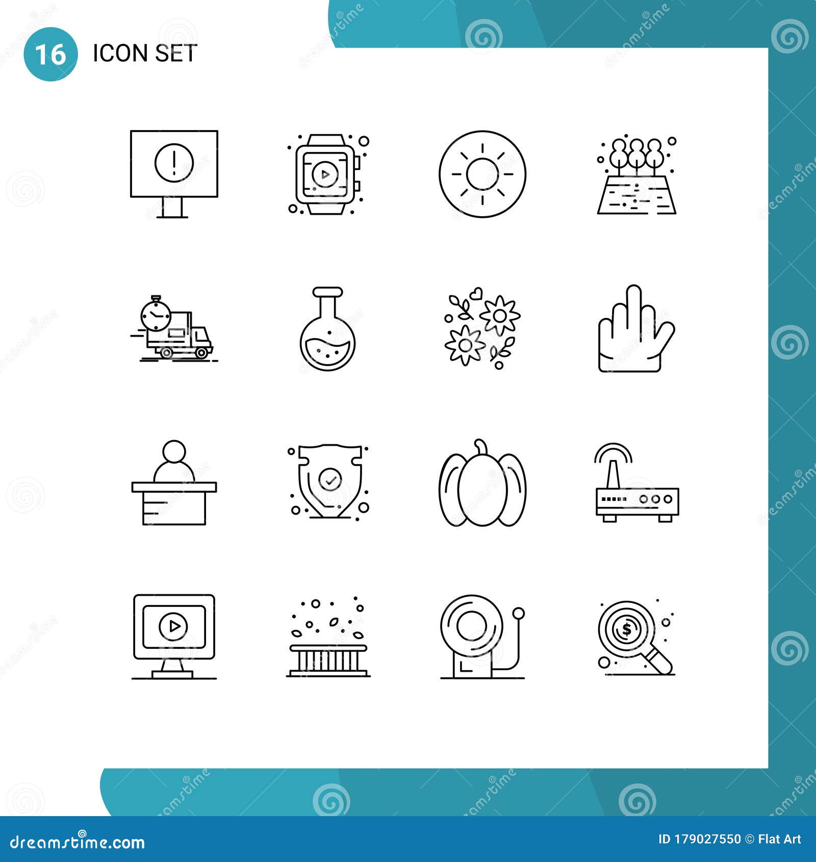 16 Universal Outlines Set For Web And Mobile Applications Labe Truck