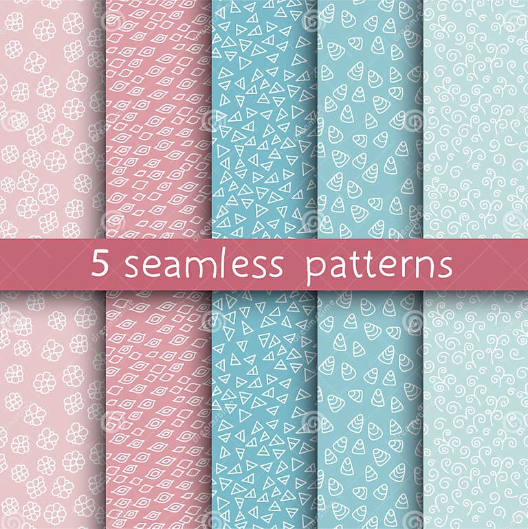 5 Universal Patterns for Your Background. Stock Vector - Illustration ...