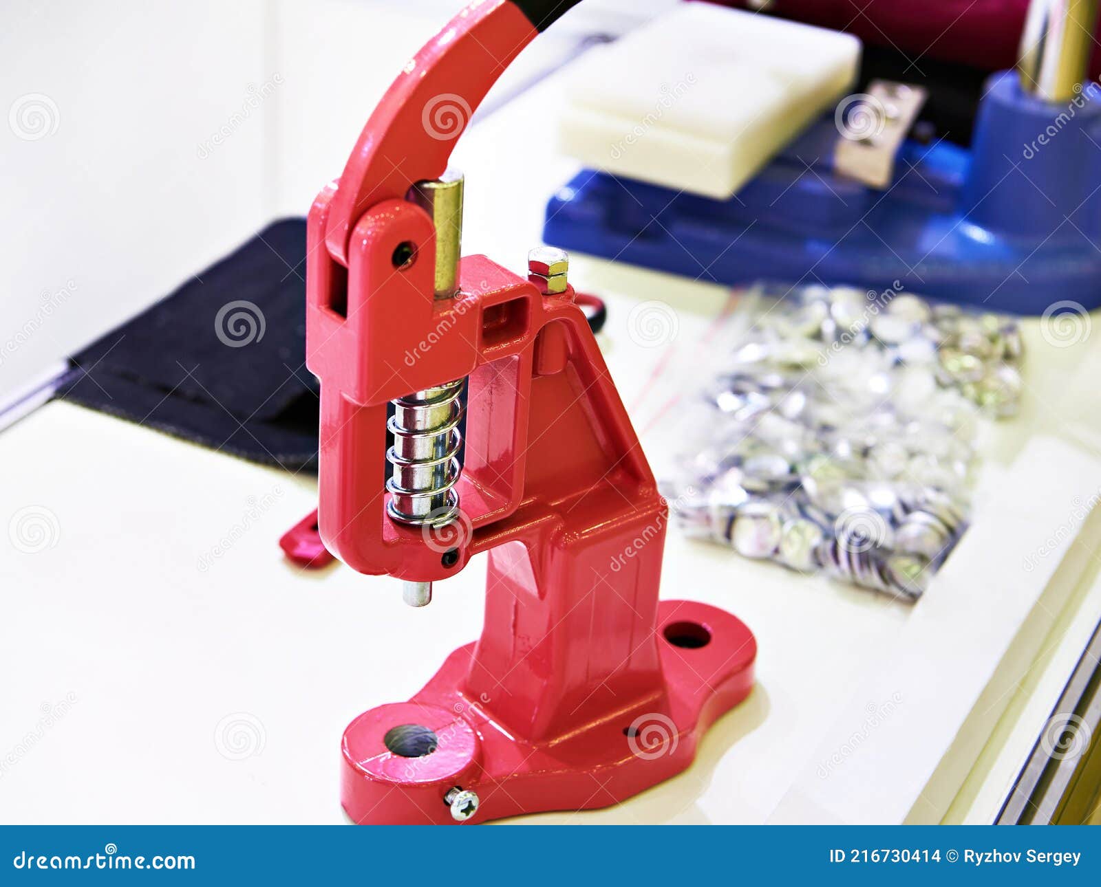 Press for Installing Buttons To Clothes Stock Photo - Image of ...