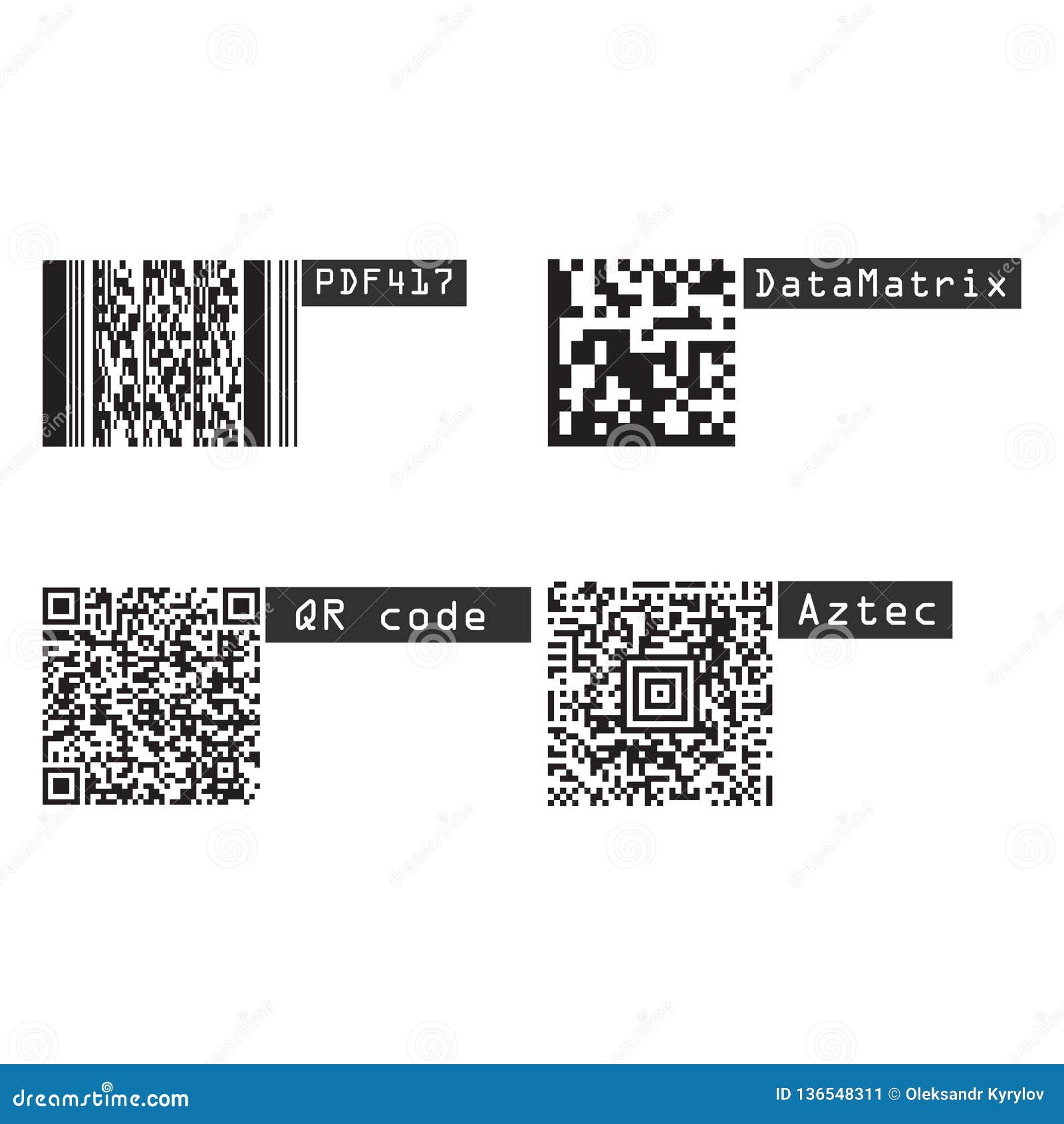 Universal Product Code Barcode Types Realistic Set Vector Illustration ... Universal Product Code Barcode Types Realistic Set Vector Illustration ...